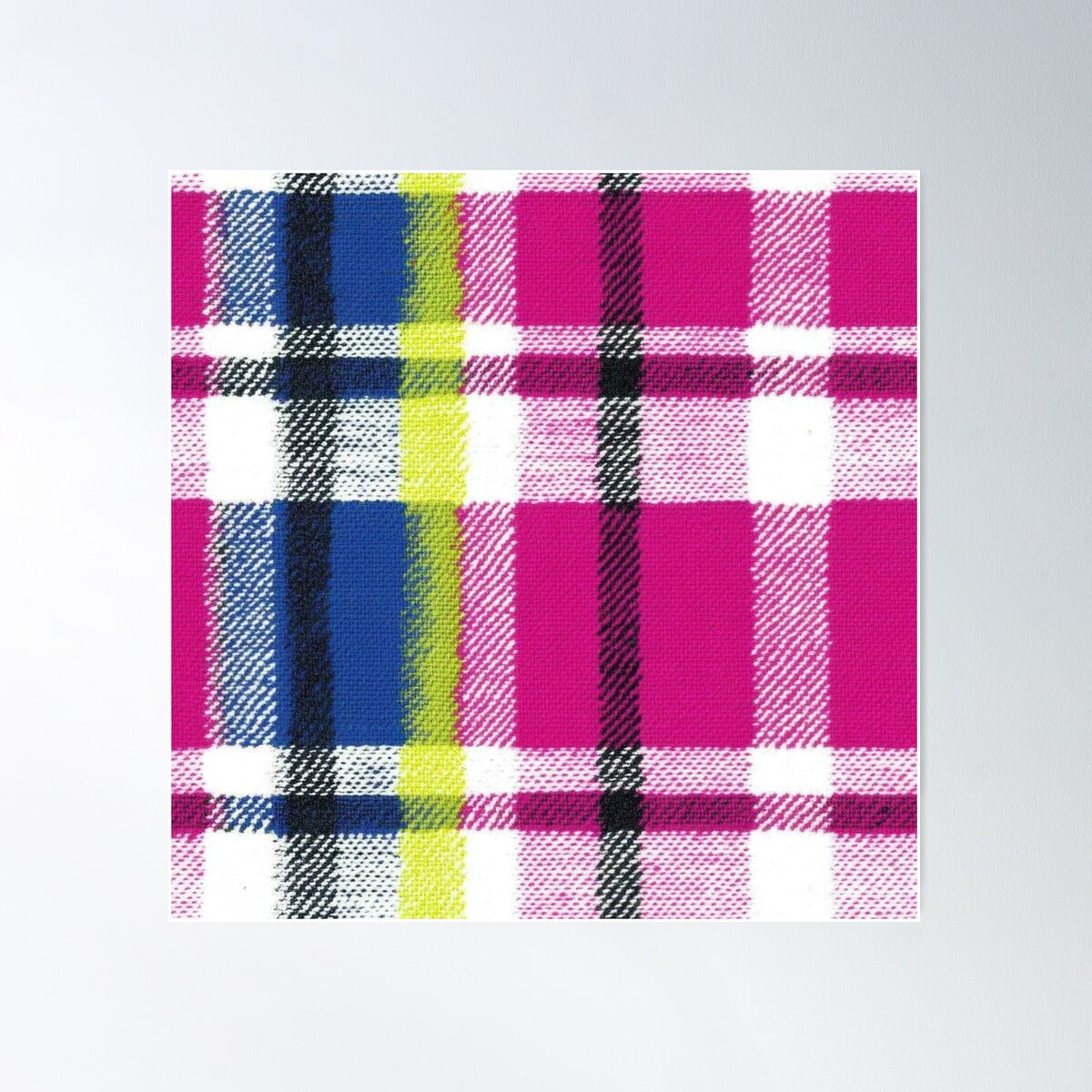 Bold Plaid Art - Vibrant Geometric Pattern, Retro Mid Century Modern ...
