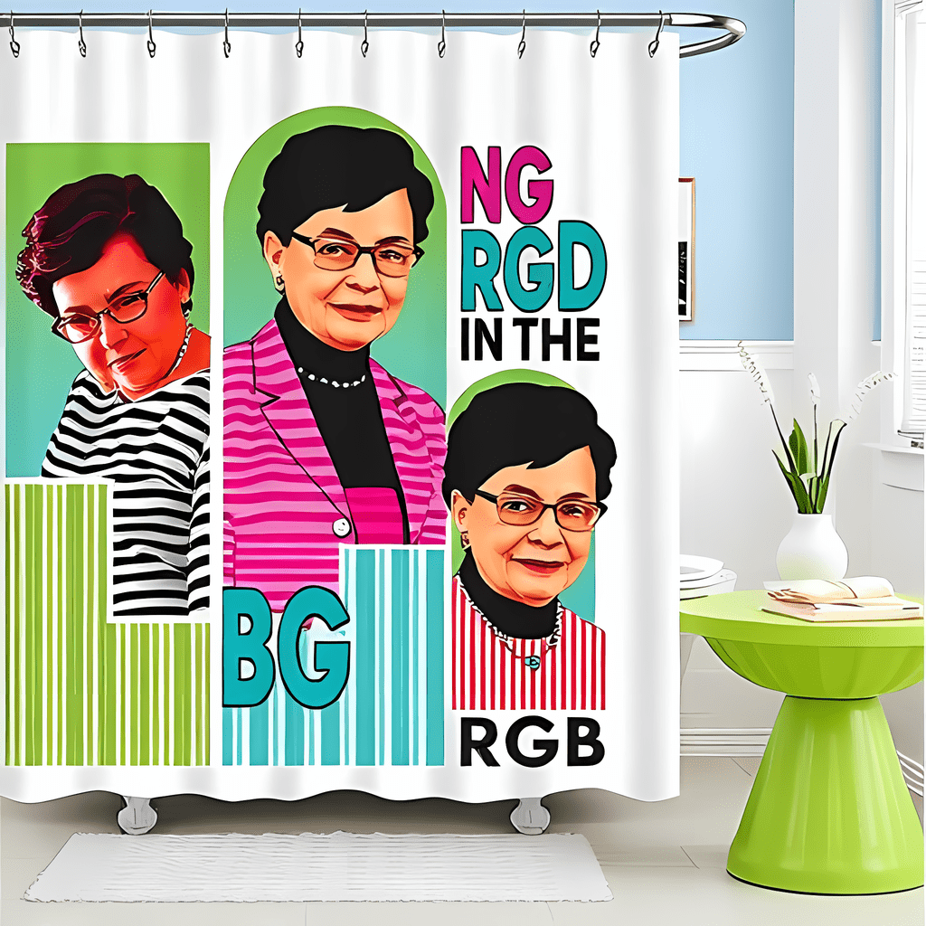 Bold Pop Art Shower Curtain Featuring Ruth Bader Ginsburg & Sonia ...