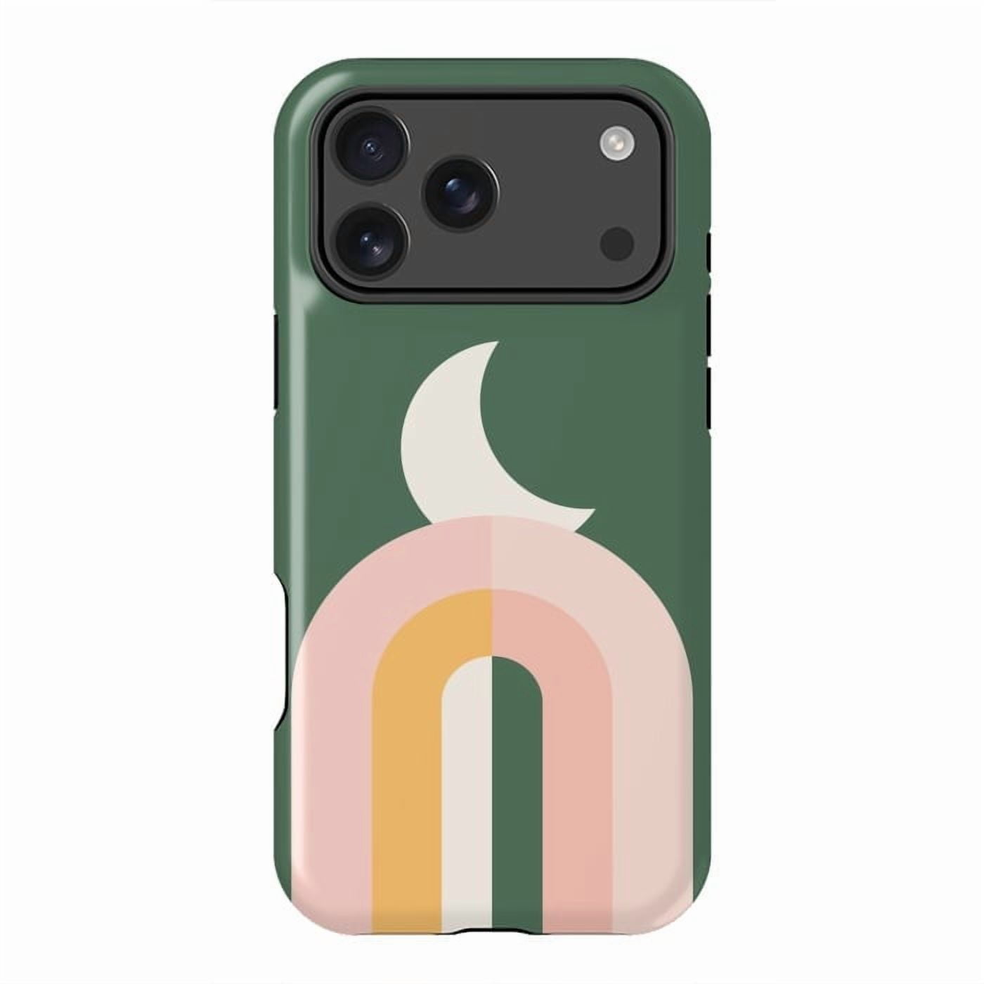 Bold Rainbow Moon Night Glow Celestial Case with iPhone 17 to 11 Pro ...
