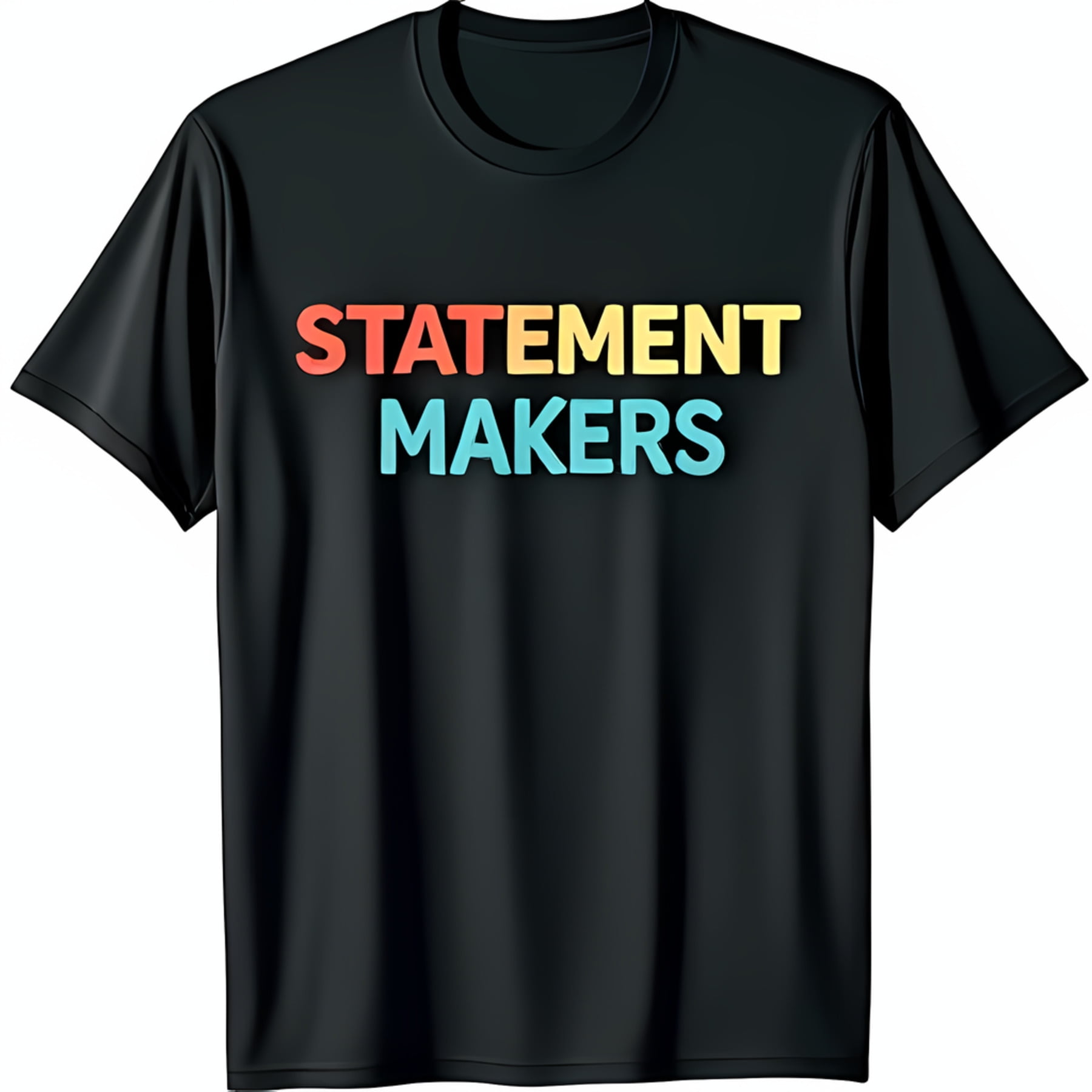 Bold Rainbow STATEMENT MAKERS Graphic Black T-Shirt Classic - Walmart.com