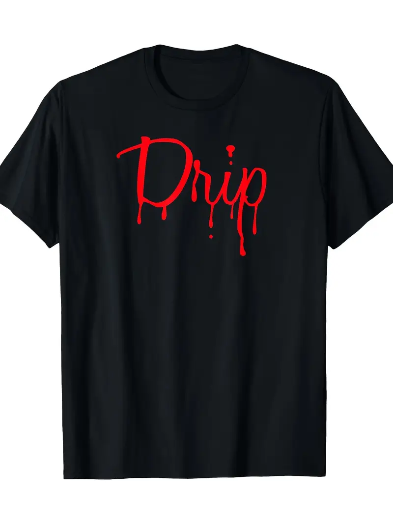 Bold Red Drip Text Graphic T-Shirt - 100% Cotton 180gsm Heavyweight ...