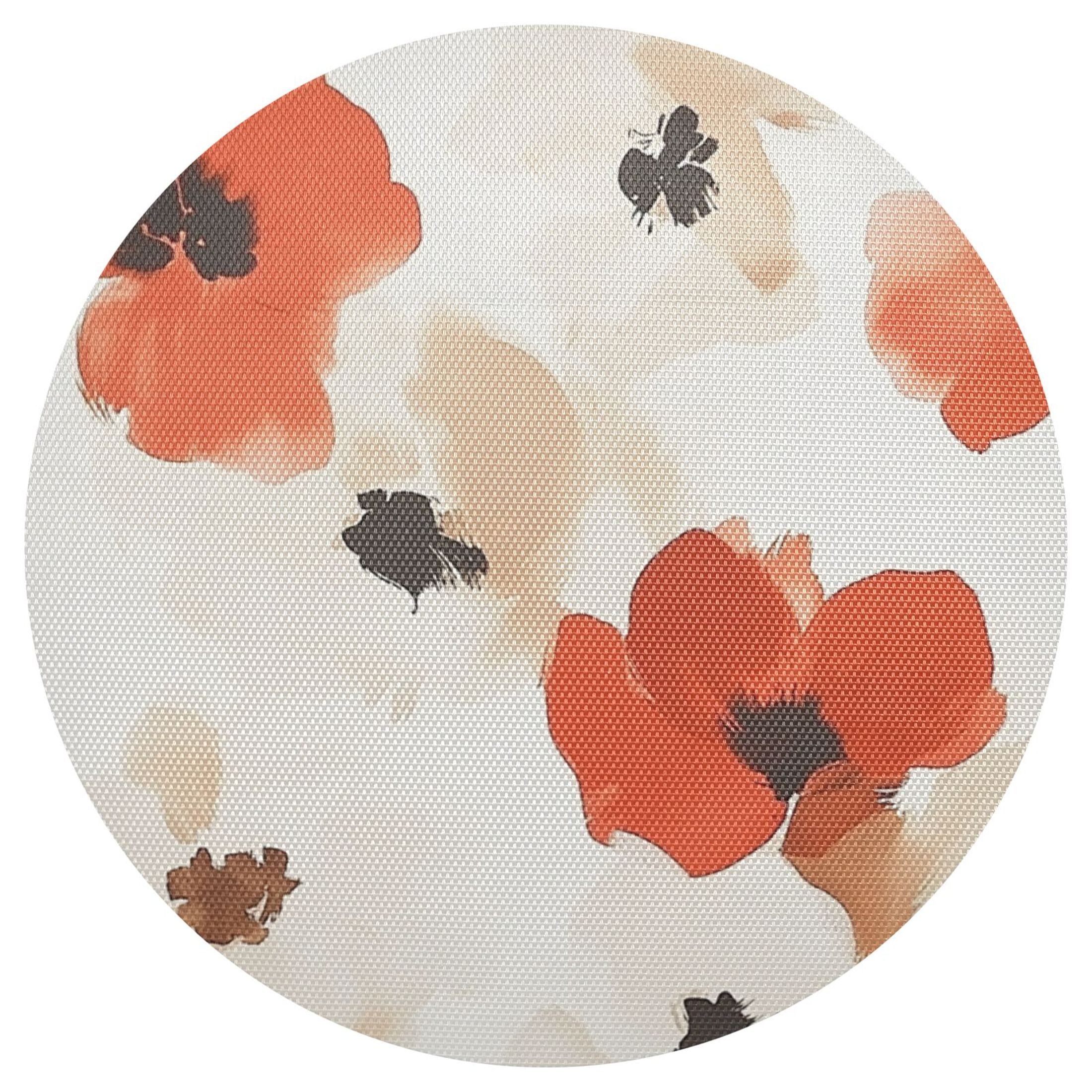Bold Red Flowers 15.4in Diameter PVC Plate Mat, Heat-Resistant and ...