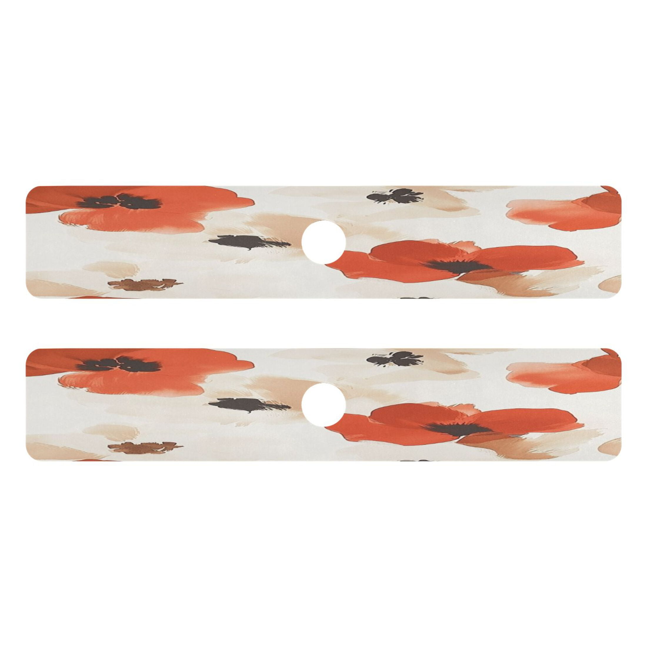 Bold Red Flowers Extra Long Silicone Algae Sink Mat 30x5.4in 2 Pack ...