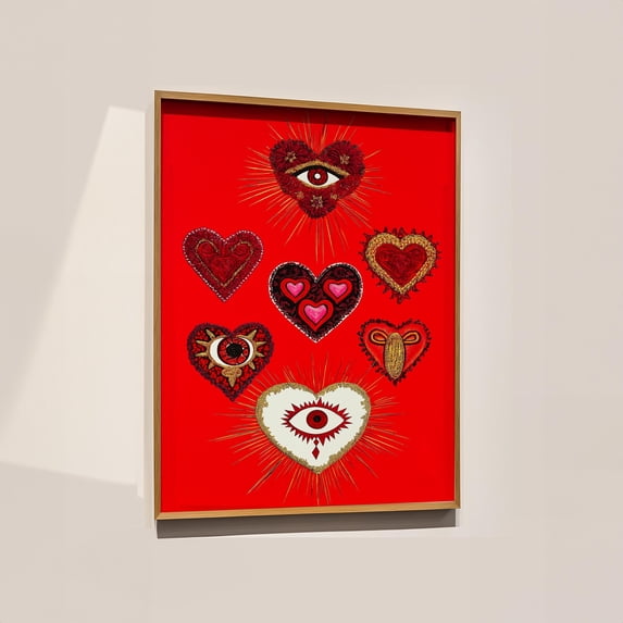 Bold Red Wall Artmaximalist Love Print Mystical Posterclectic Print ...