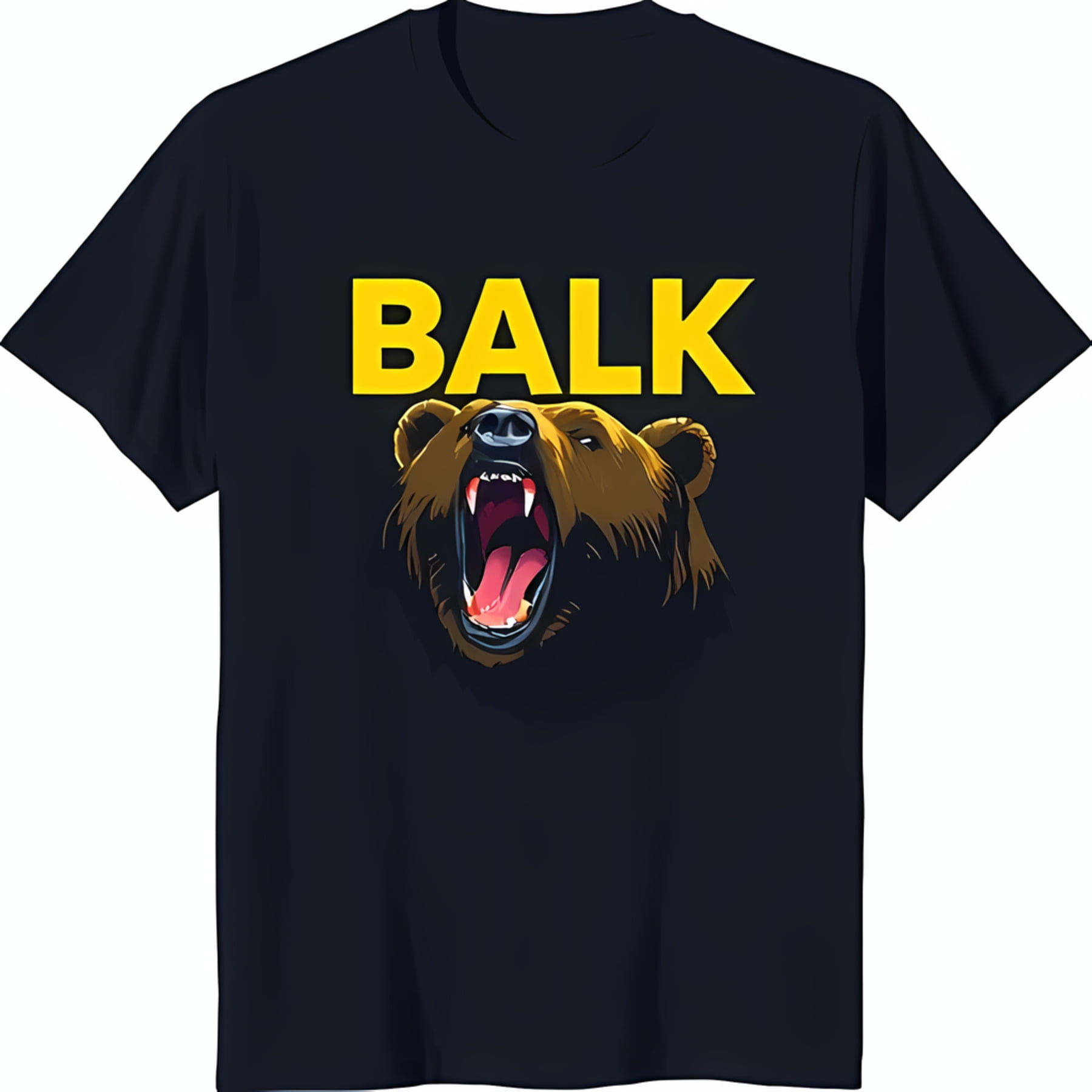 Bold Roaring Bear Graphic T-Shirt in Black Eye Catching 'BALK' Design ...