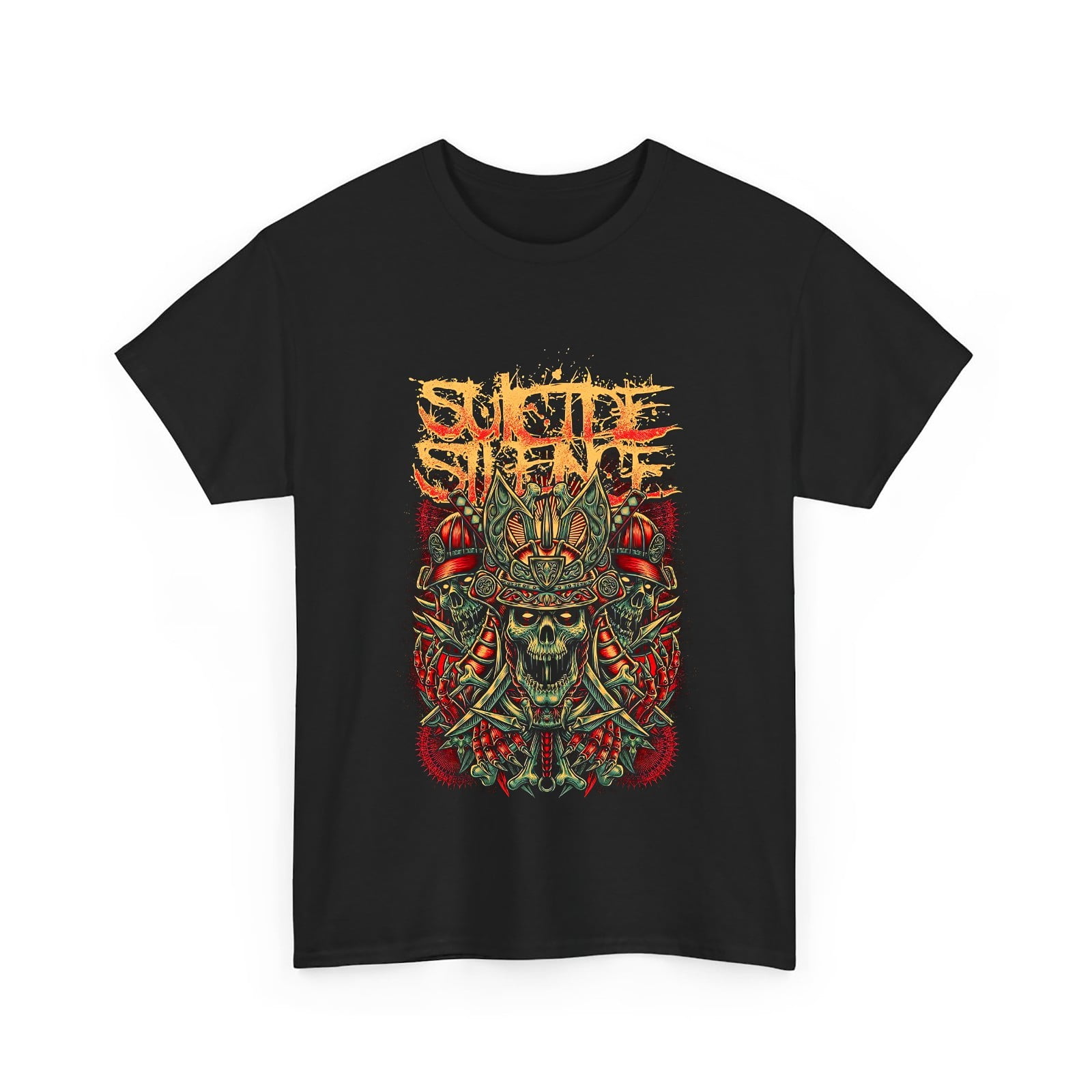 Bold Samurai Art Orange Vintage Metal Style Graphic Shirt - Walmart.com