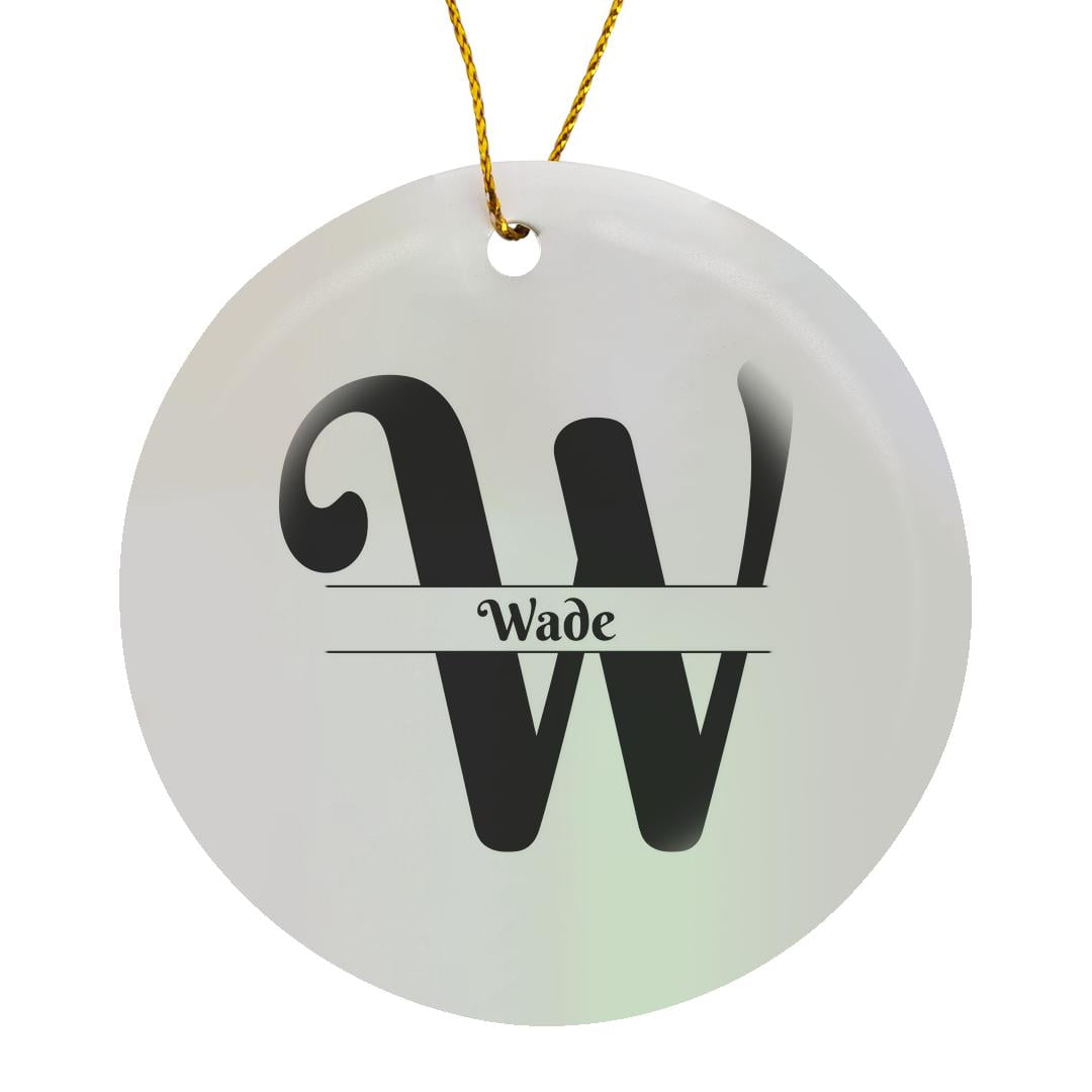 3drose, Bold Script Monogram W - Wade, Circle Porcelain Ornament ...
