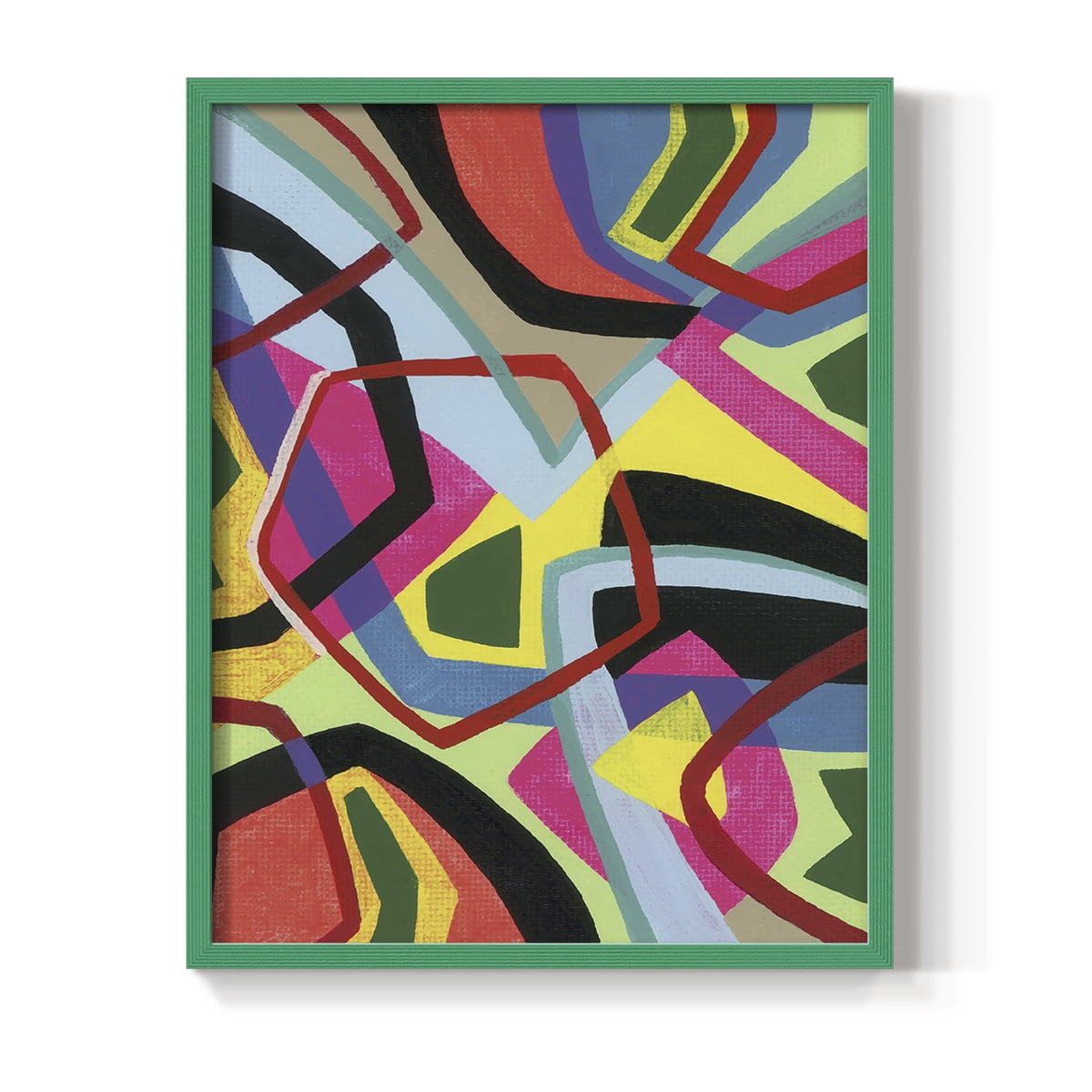 Bold Shape Shift II Framed Print in Green Solid Wood Framed Print No ...