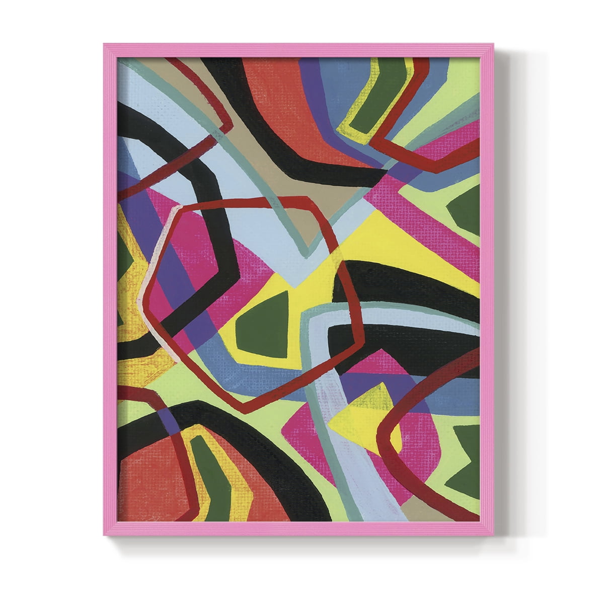 Bold Shape Shift II Framed Print in Pink Solid Wood Framed Print No ...