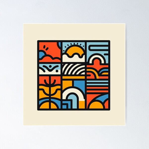 Bold Simplicity - Retro Minimalist Art - 009 Poster Wall Art, Modern ...