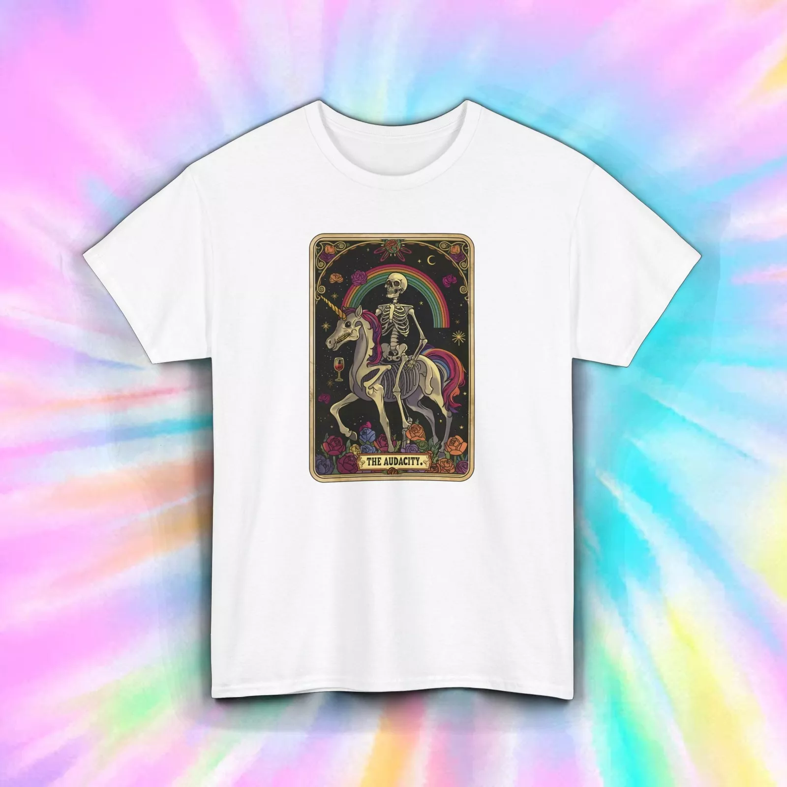 Bold Skeleton Energy Retro Gothic Humor Strong Statement Unisex T-Shirt ...