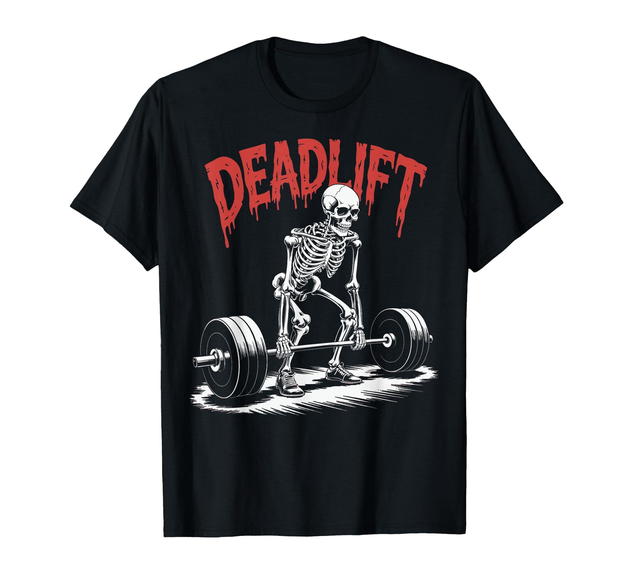 Bold Skeleton Lifting Barbell T-Shirt for Powerlifting Gym Enthusiasts ...