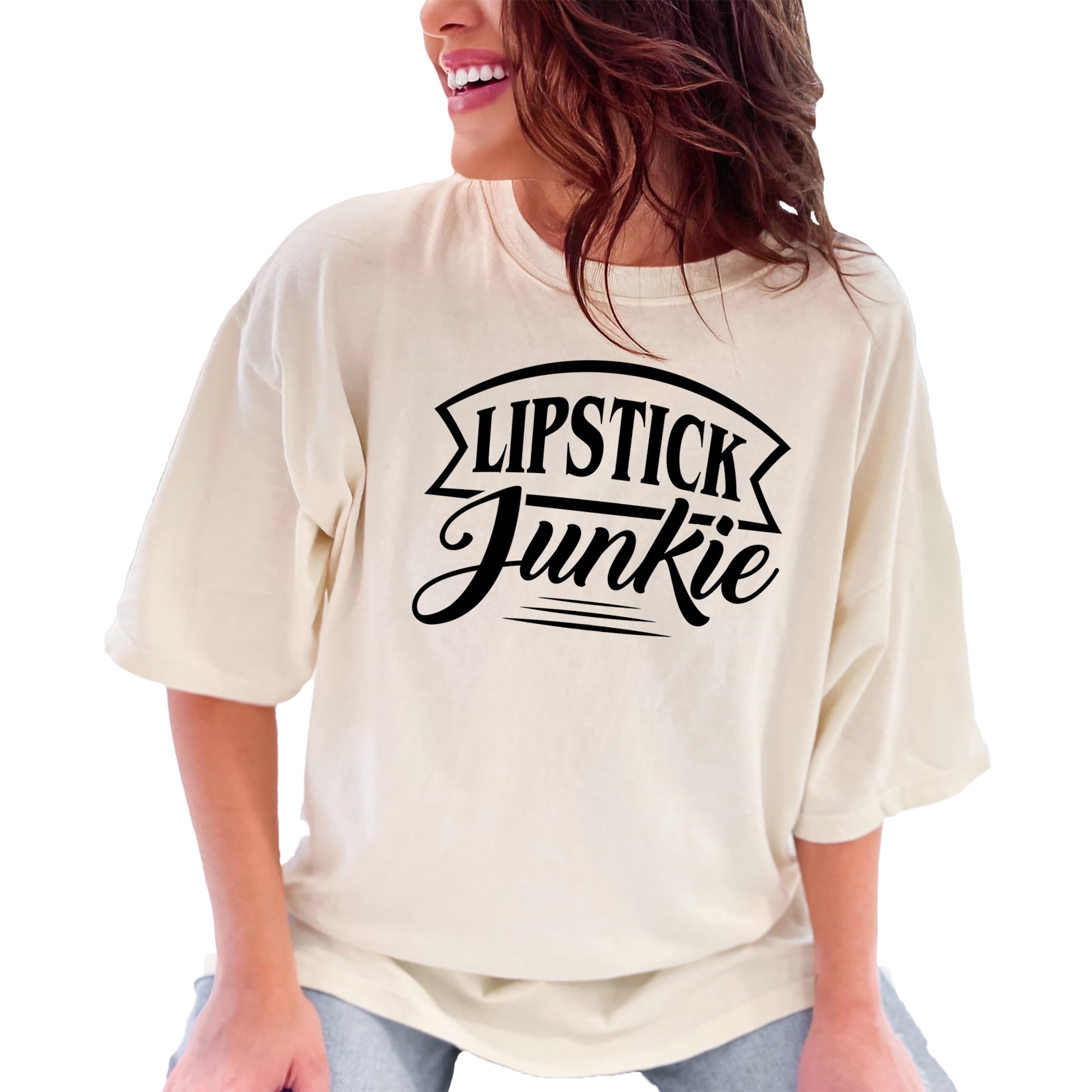 Bold Statement Lipstick Enthusiast Graphic, Ivory Comfort Colors T ...