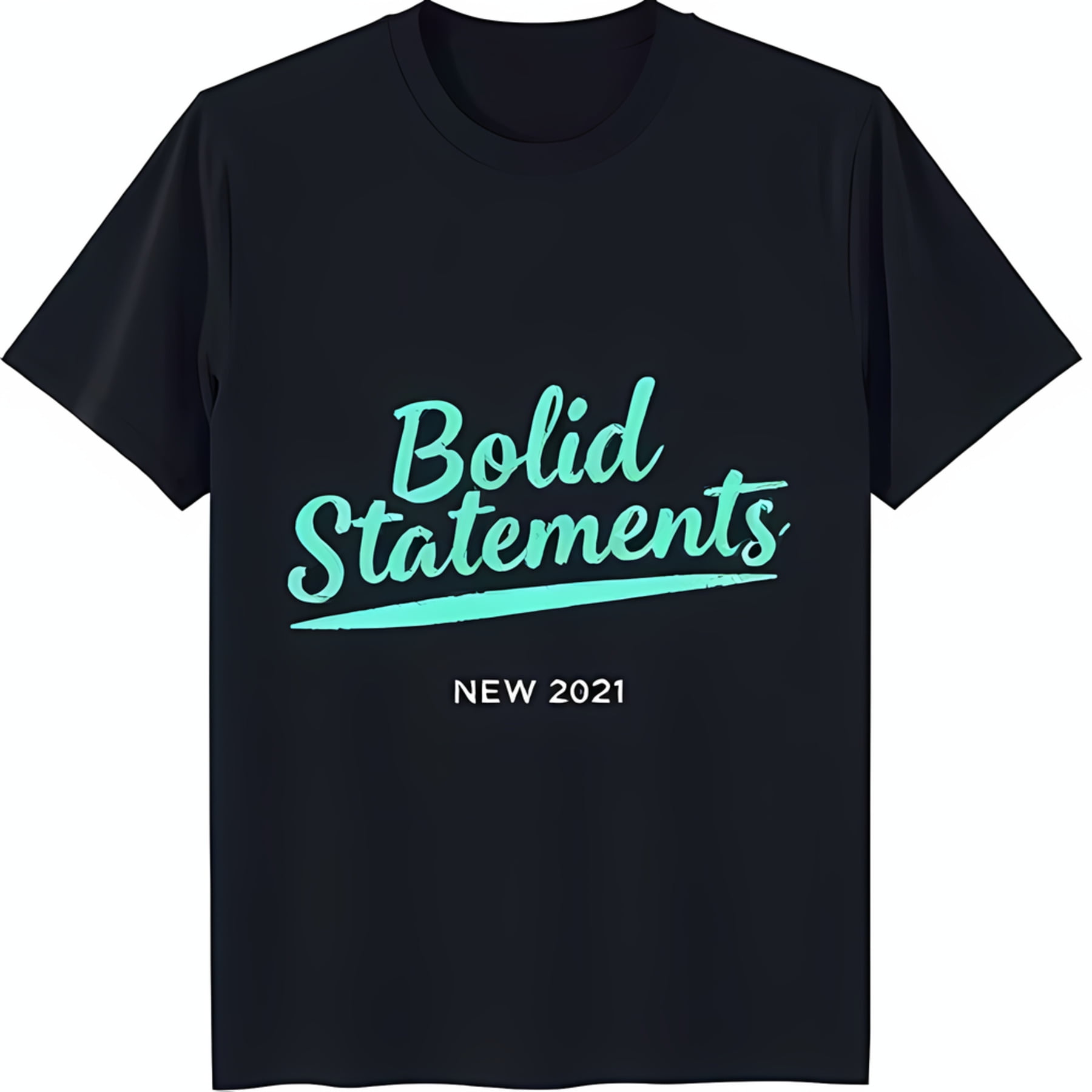 Bold Statements Black T-Shirt with Handwritten Graphic & Curved Line ...