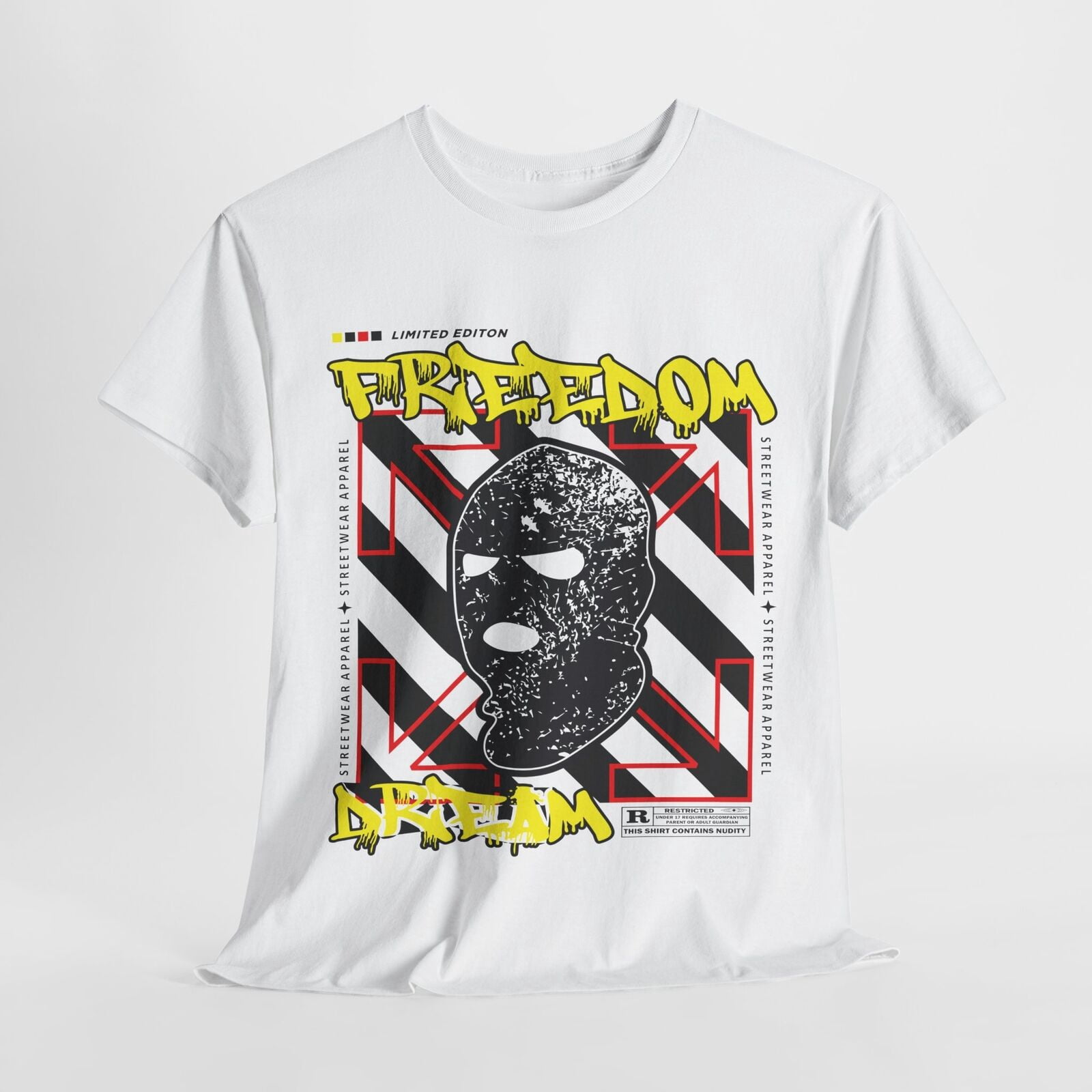 Bold Streetwear T-Shirt - Graffiti Style FREEDOM DREAM Graphic Limited ...