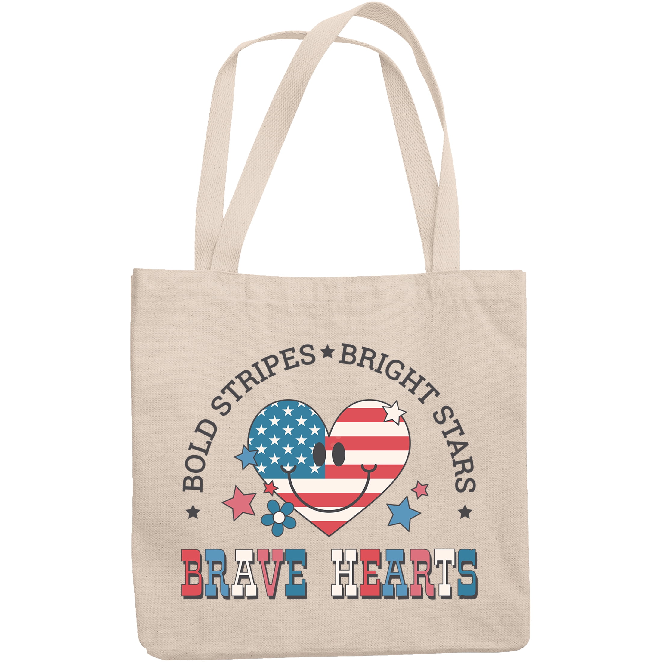 Bold Stripes, Bright Stars, Brave Hearts, Retro 4th of July Art Merch ...