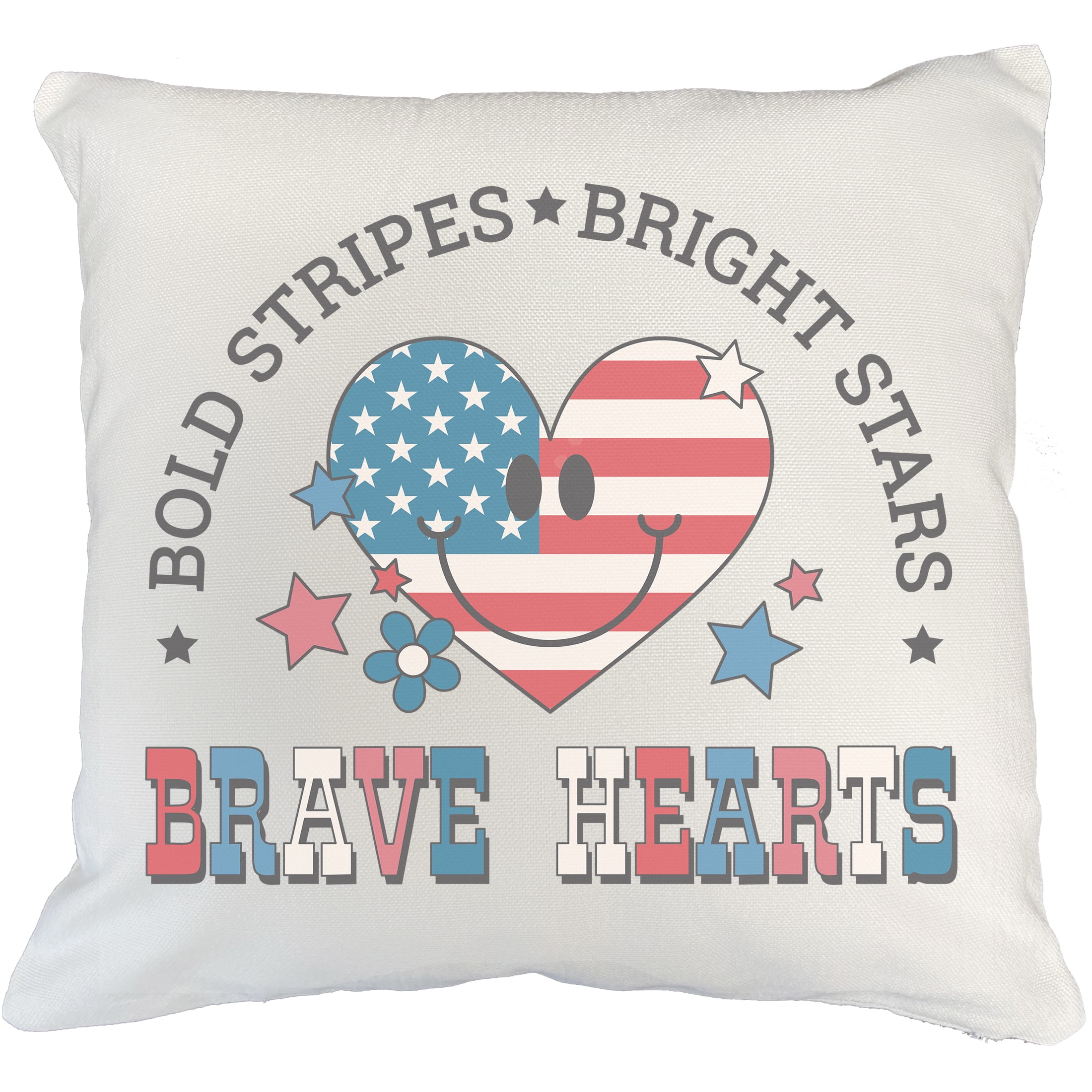 Bold Stripes, Bright Stars, Brave Hearts, Retro 4th of July Art Merch ...