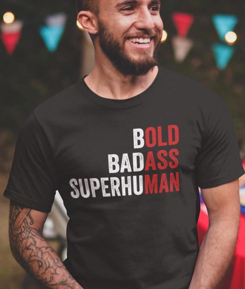 Bold Superhuman T-Shirt – Hidden “Old Ass Man” Funny Gag Gift Tee for ...
