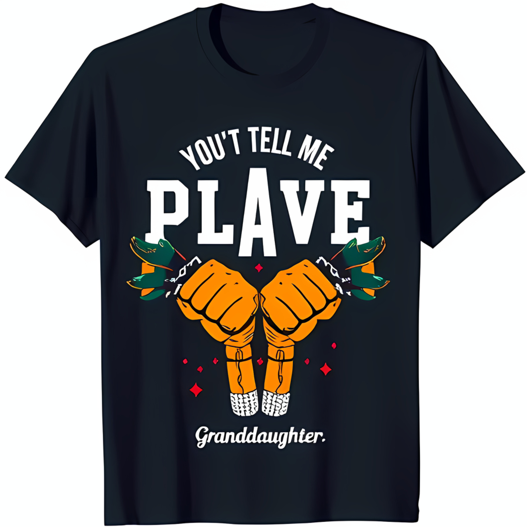 Bold T-Shirt with Graphic of Fists Holding Green Unique 'You't Tell Me ...
