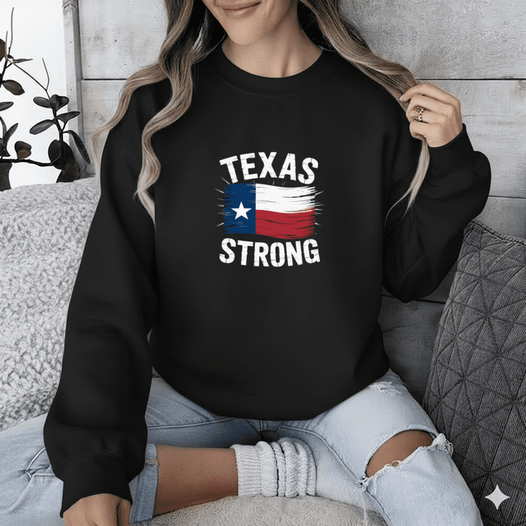 Bold Texas Flag Strong Lone Star Heritage Southern Pride Sweatshirt, up ...