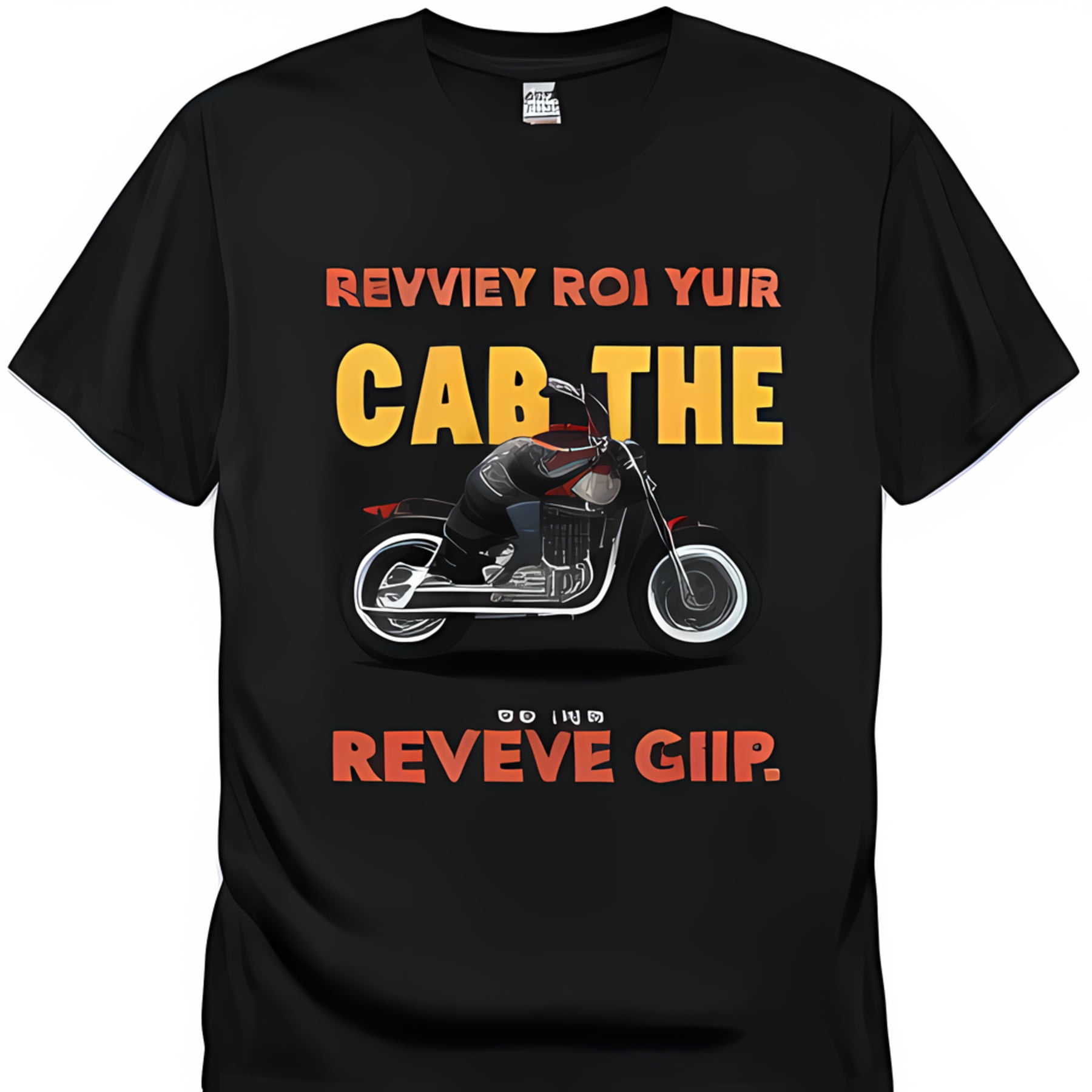 Bold Text Biker T-Shirt Design with Rider Illustration on Motorcycle twor - Walmart.com