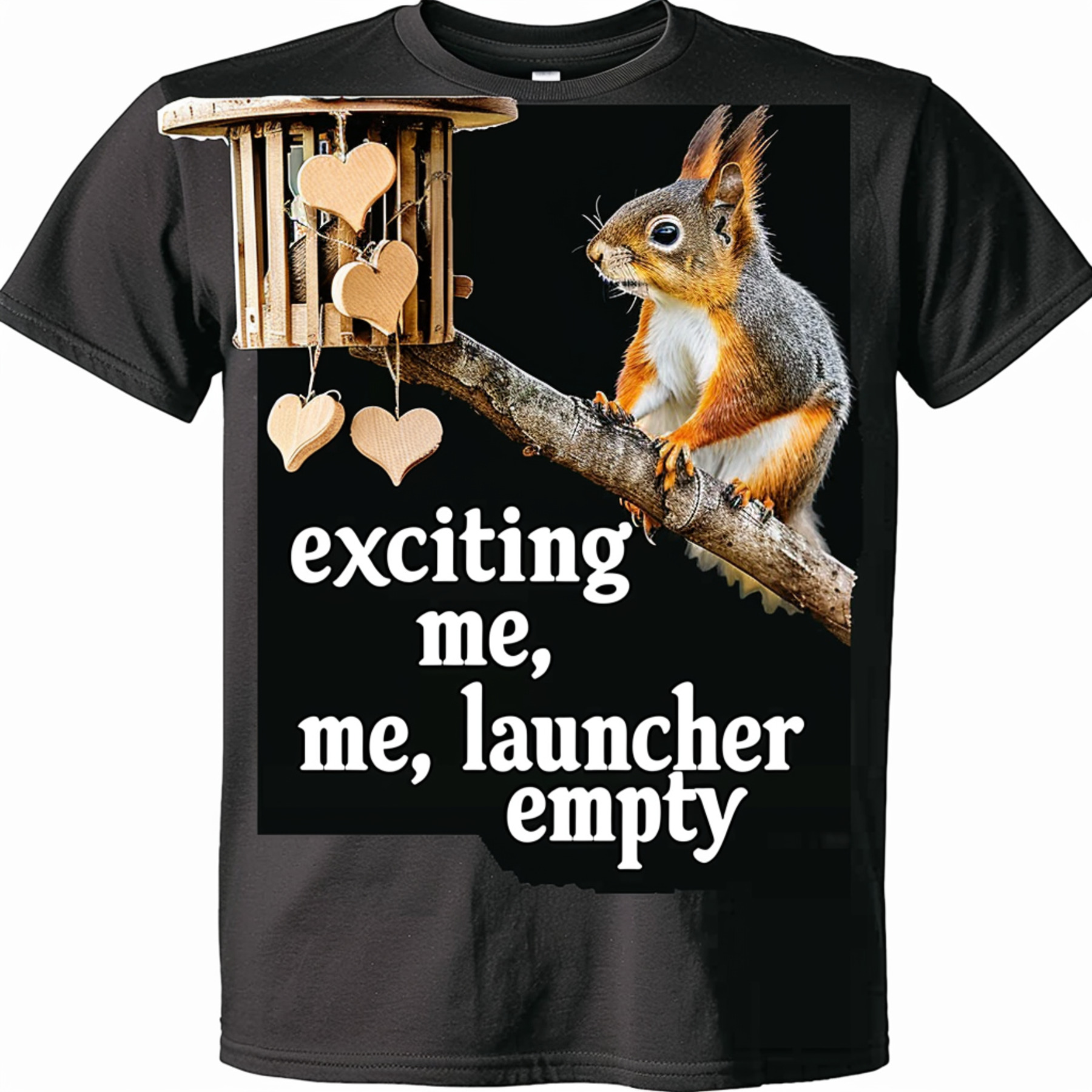 Bold Text 'Exciting Me' Design with Adorable Squirrel Sublimation on ...