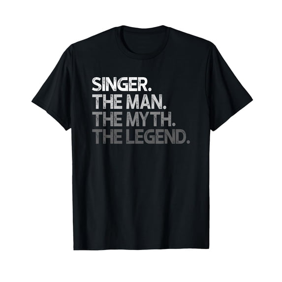 Bold Text Graphic T-Shirt for Singer Gift - The Man Myth Legend Design ...