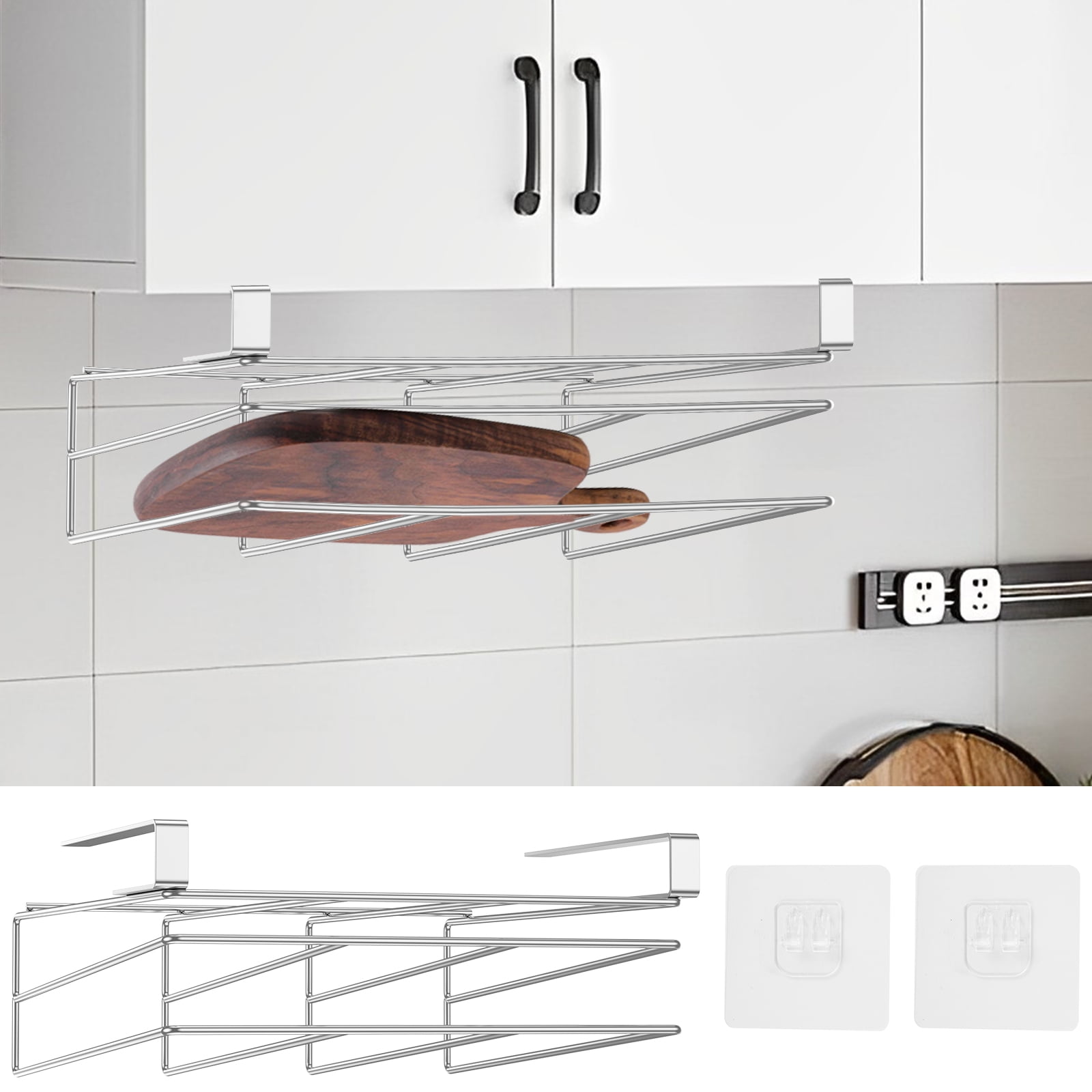 Bold and Thickened Under Cabinet Cutting Board Metal Holder Organizer ...