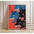 Bold Tiger Animal Illustration Red Blue Poster Unframed Paper Print ...