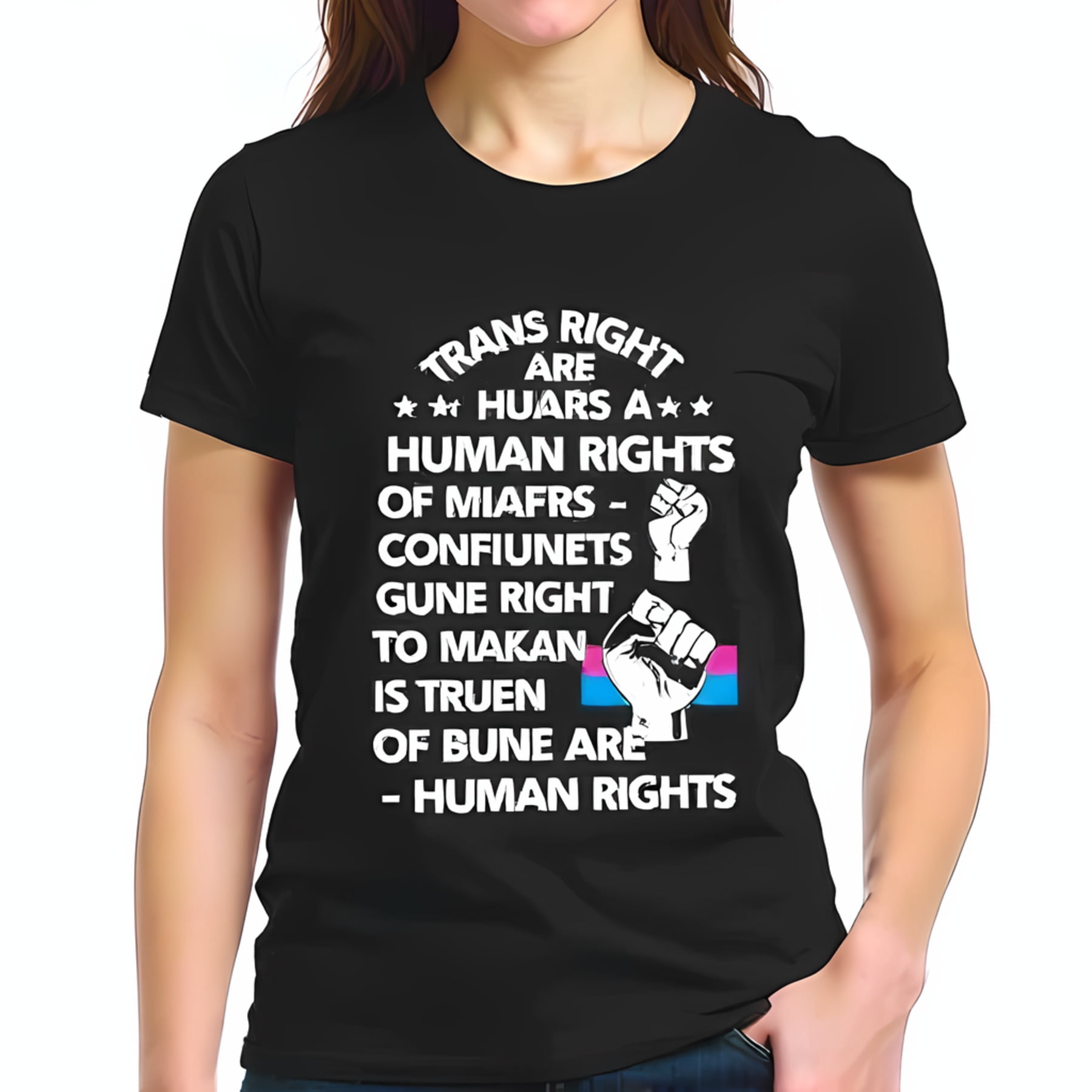 Bold Trans Rights Statement Cotton Short Sleeve T-Shirt with Activist ...