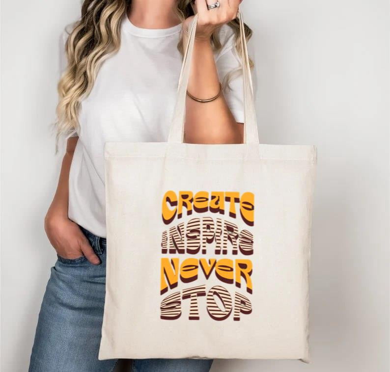 Bold Typography Minimalist Text Graphic Design Style Tote Bag - Walmart.com