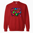 Bold Typography Vibrant Love Print Positive Colorful Message Sweatshirt ...