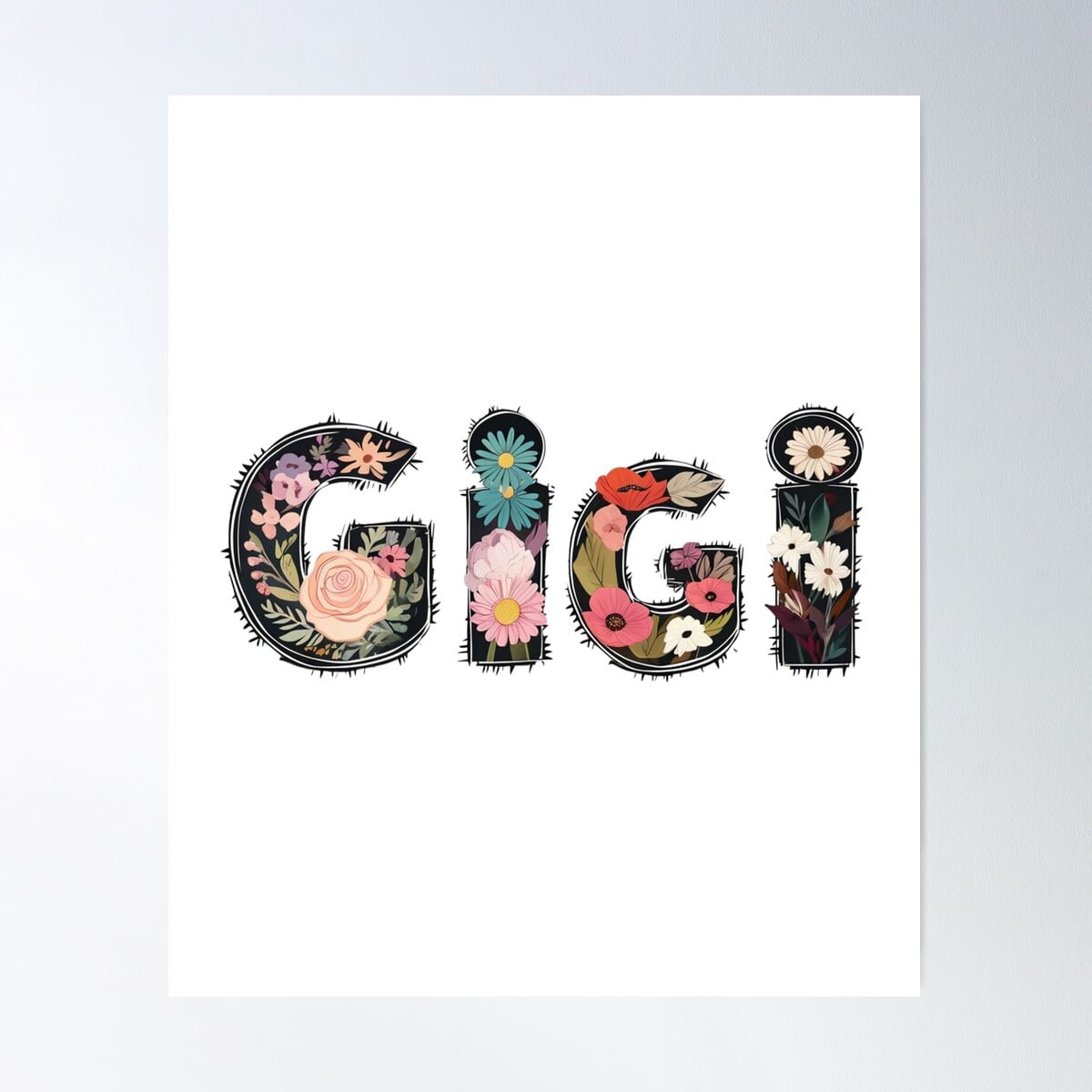 Bold Uppercase "Gigi" Text With Vibrant Floral Design – Stylish ...