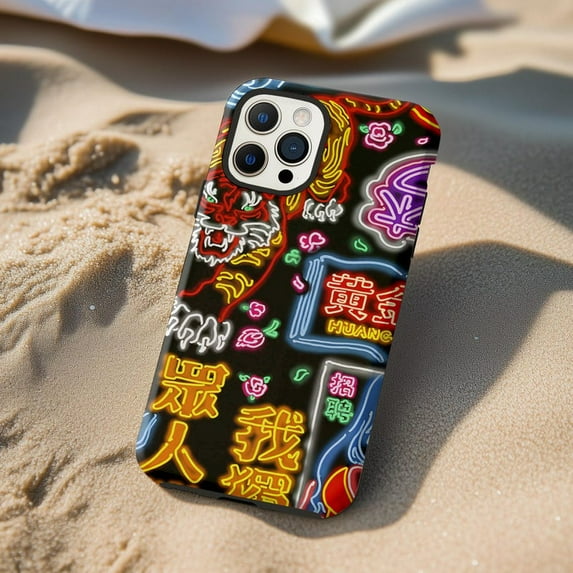 Bold Urban Vibrant Chinese Neon Sign Tiger Collage Case for iPhone 11 ...