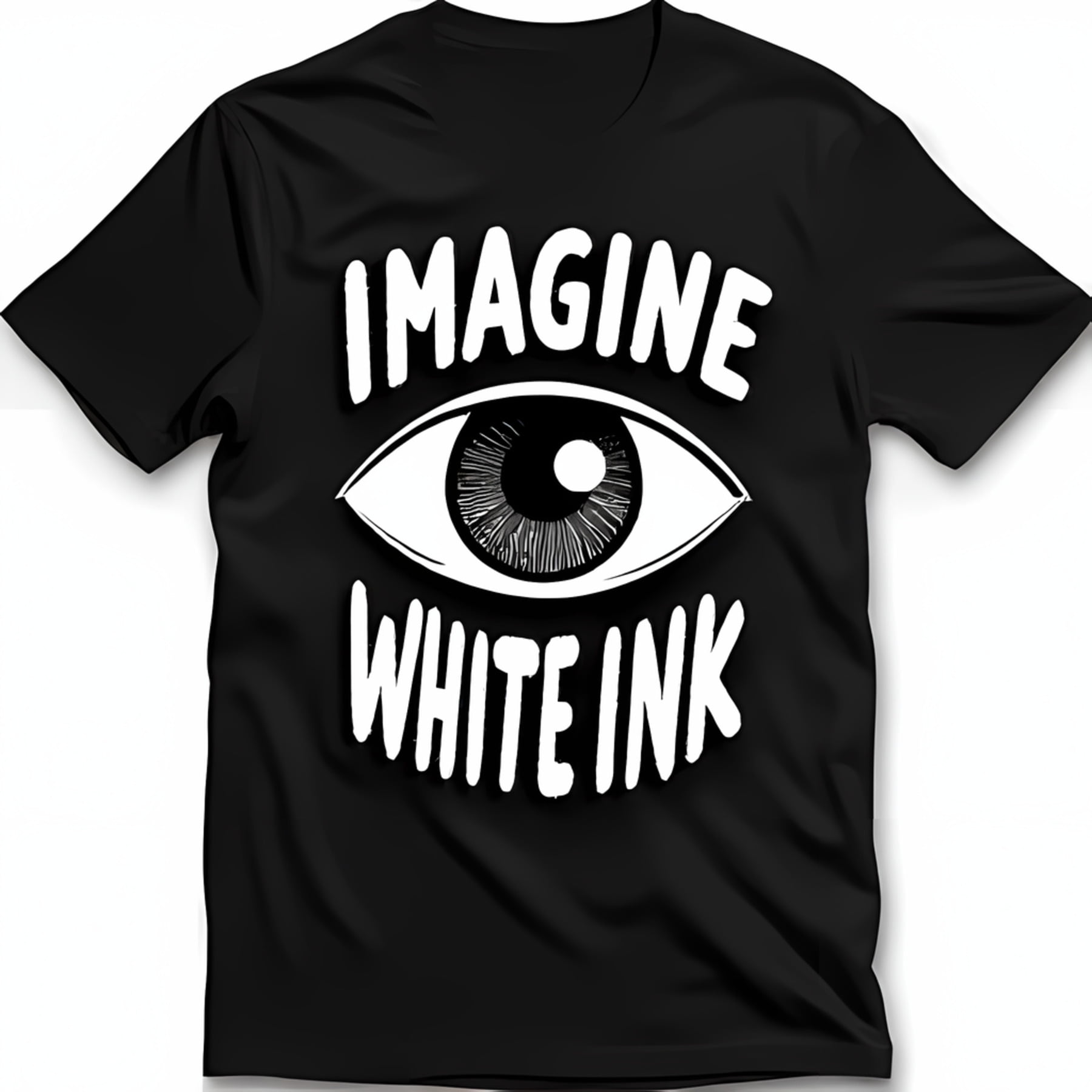 Bold White Eye Graphic T-Shirt Imagine White Ink Design on Black Tee ...