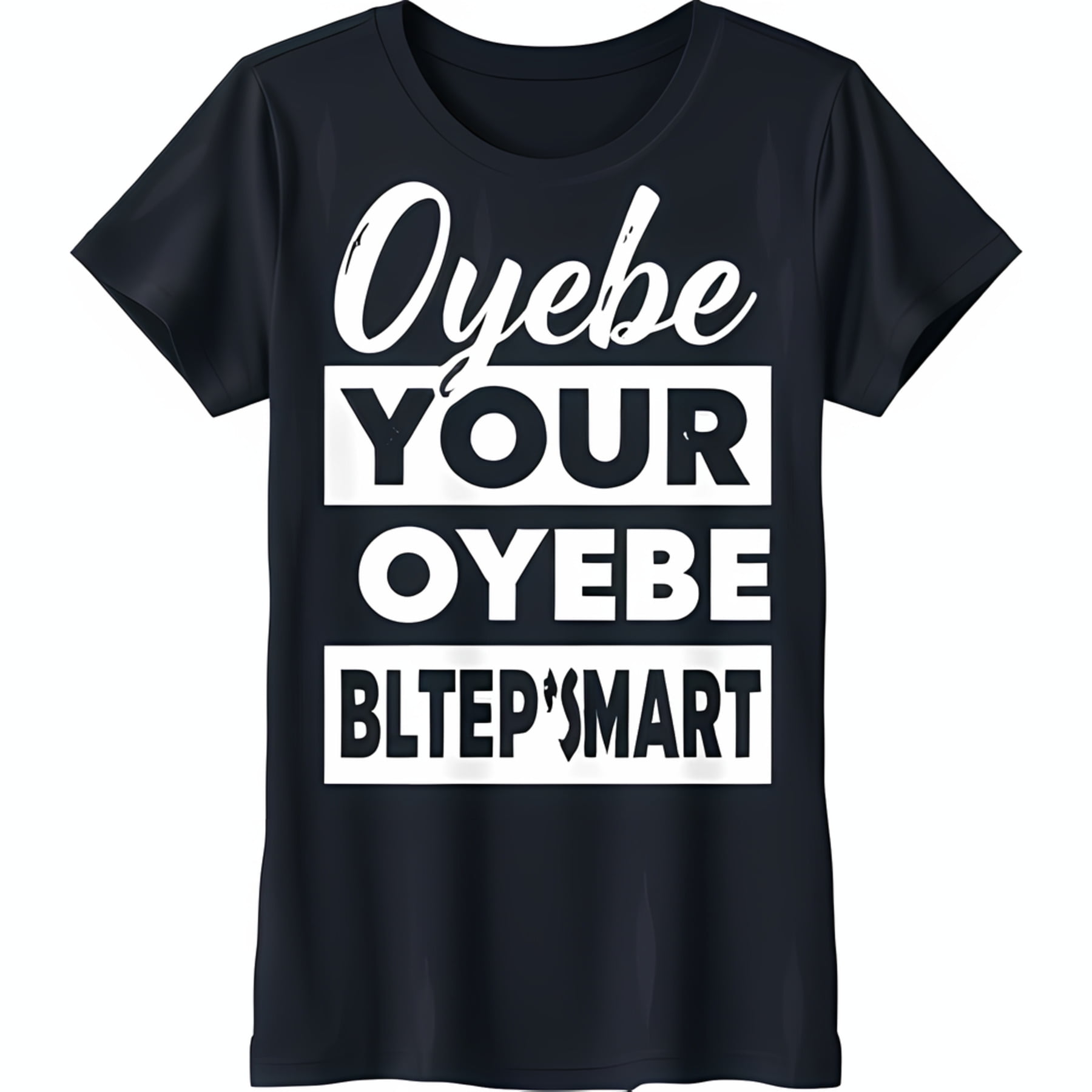 Bold White Lettering Playful Design on Dark Blue T-Shirt Witty ...