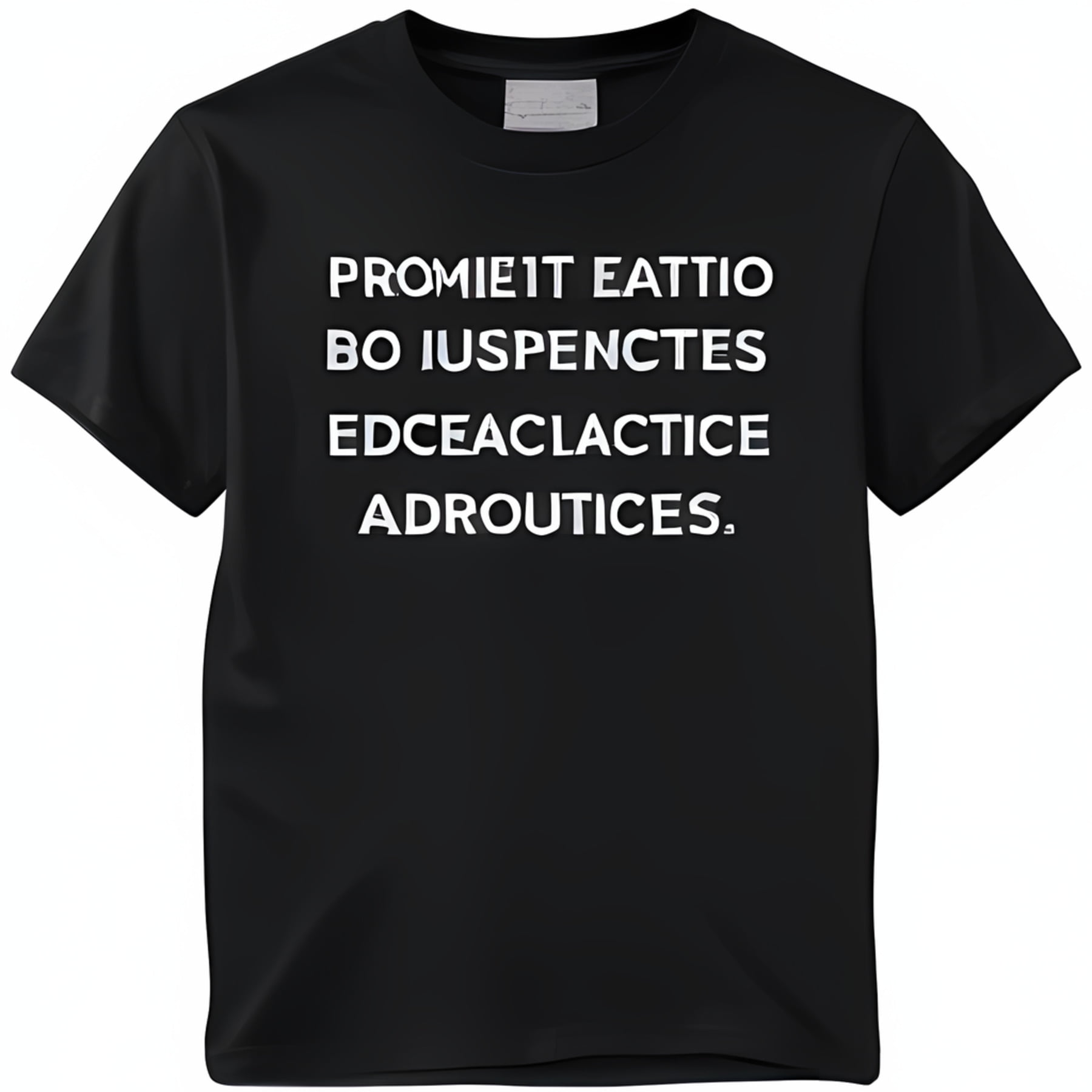 Bold White Text on Black T-Shirt PROMise to Aminet Design Addyot Style ...