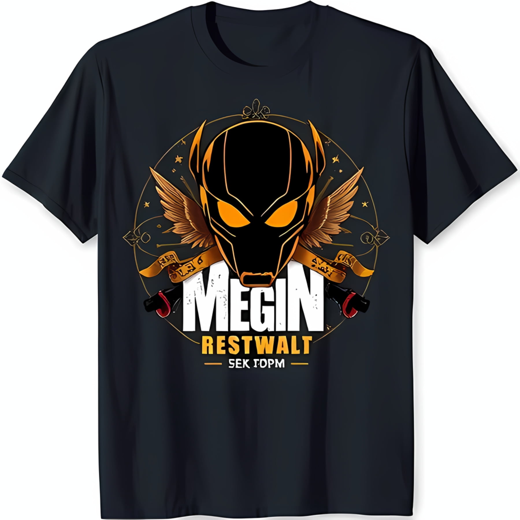 Bold Wings Graphic T-Shirt Black Tee with Eye Catching Design - Walmart.com