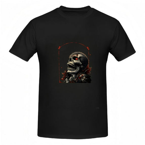 Bold Women's Cotton Short Sleeve T-Shirt with Intense Skull Graphic ...
