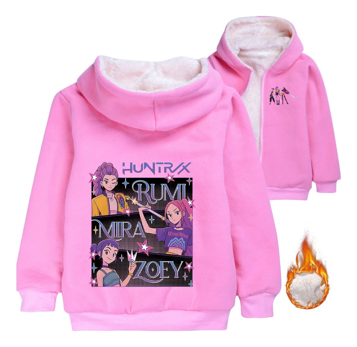 Bold Word Art Hoodie Coat – KPop Demon Hunters HUNTR/X Rumi Mira Zoey ...