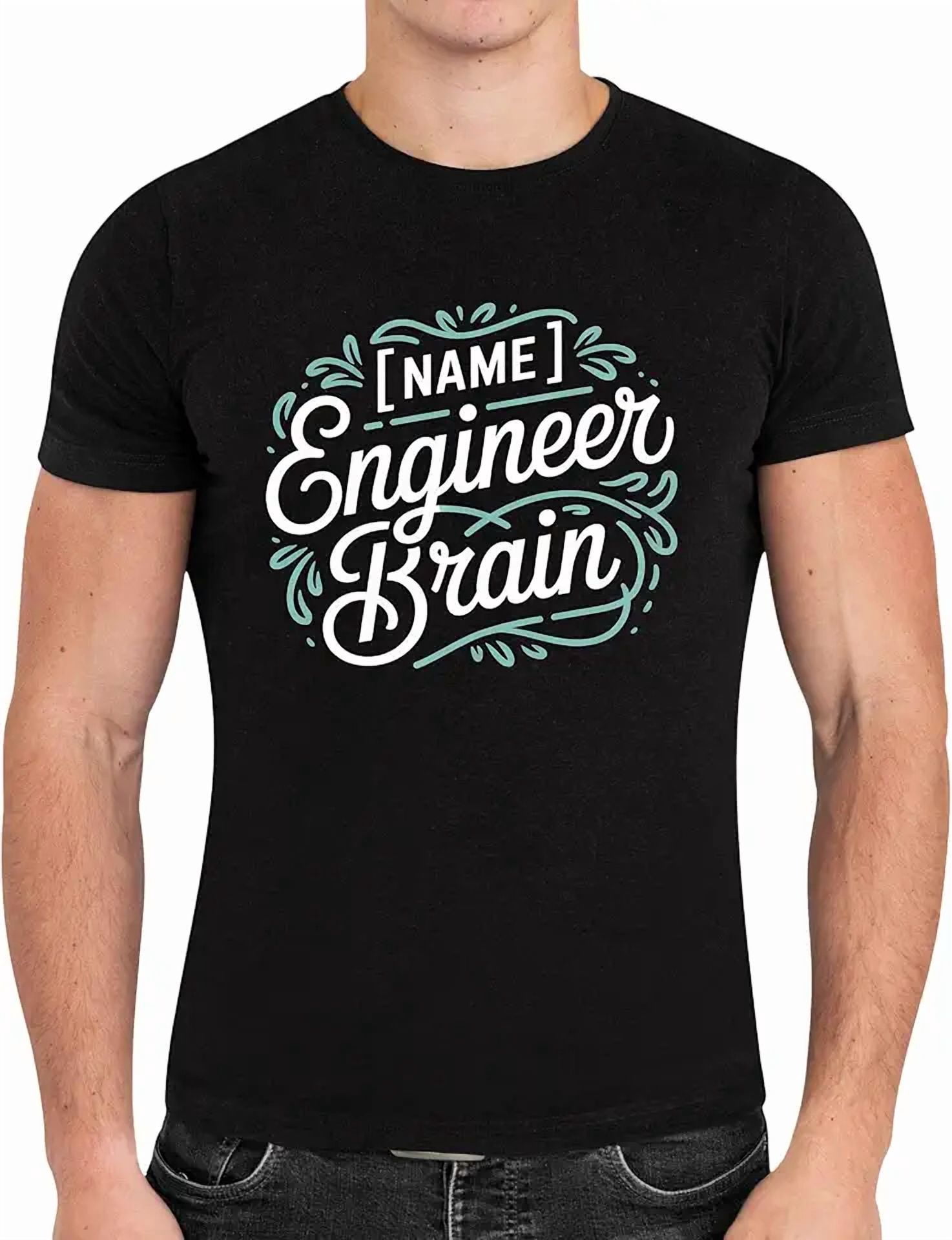 Bold Work T-Shirt with Name Job Mastery Occupation Holders - Engineer ...