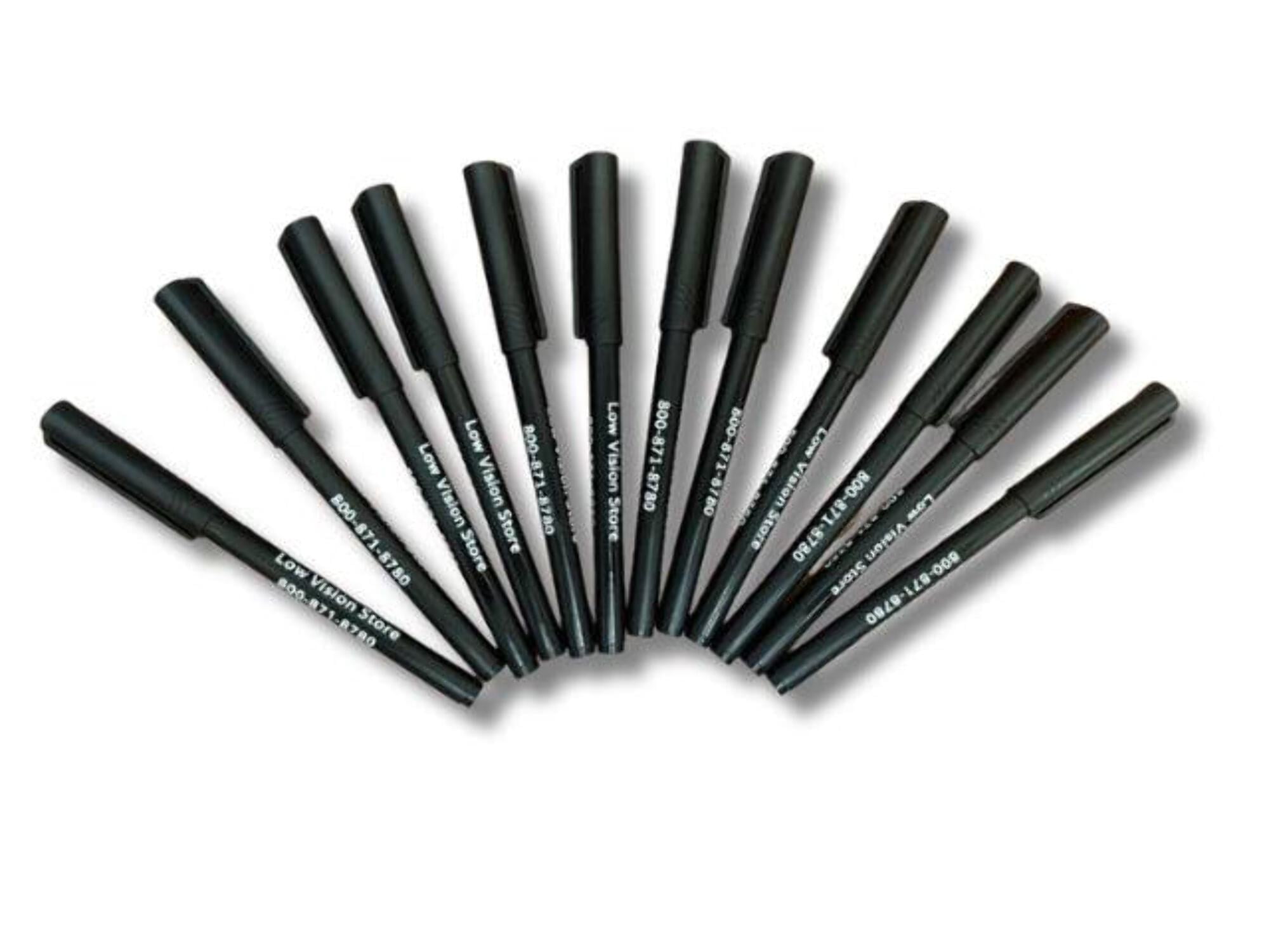 Bold Writing Pen Set 12, Black Ink, Bold Point, High Visibility ...