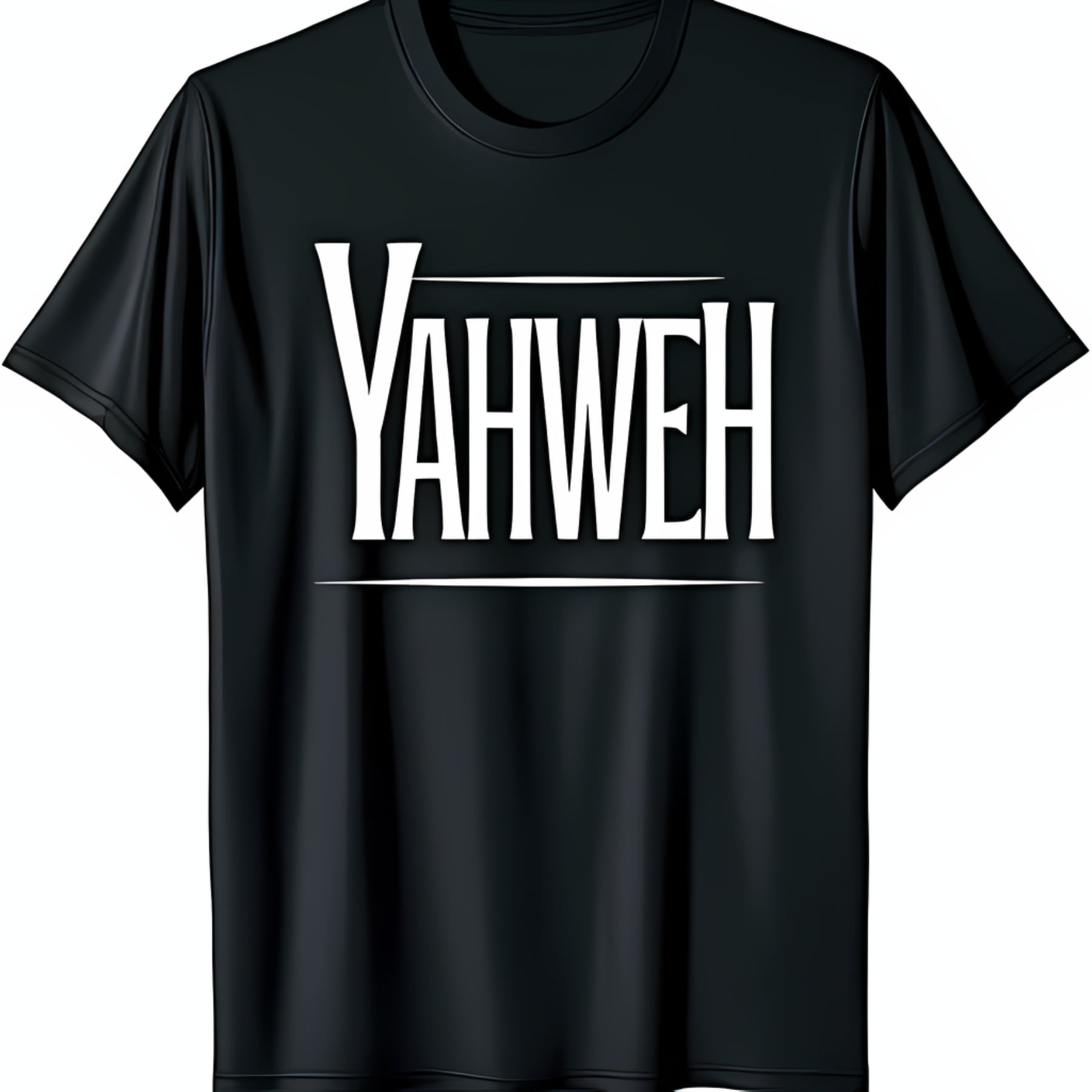 Bold Yahweh Graphic Black T-Shirt Eye Catching Design with Large Y ...