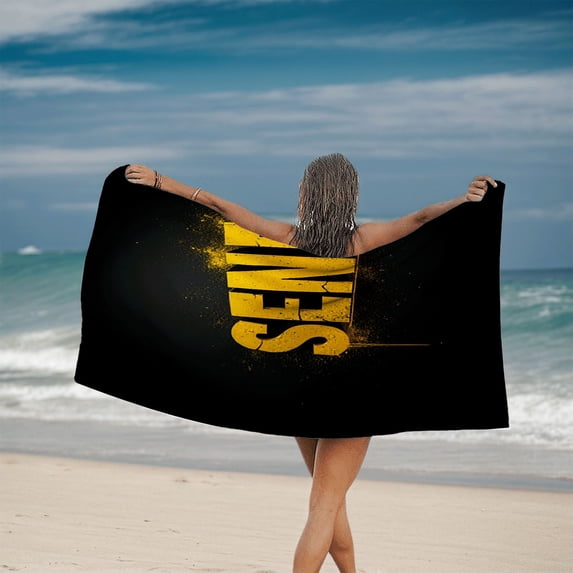 Bold Yellow Graffiti-style Beach & Pool Towel - Eye-Catching Splatter ...