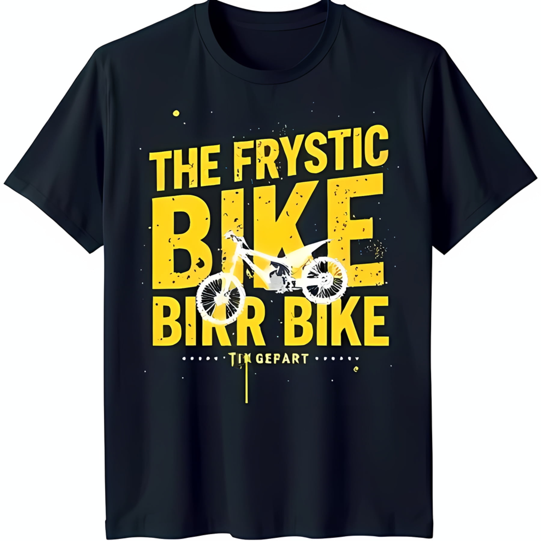 Bold Yellow Motocross Bike Graphic on Black T-Shirt Unique Design ...