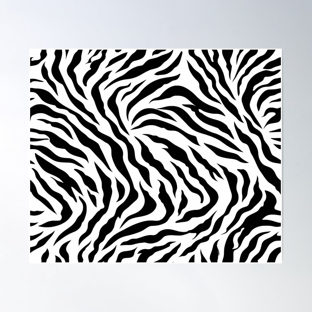 Bold Zebra Pattern Artwork – Black And White Animal Print Poster Wall ...