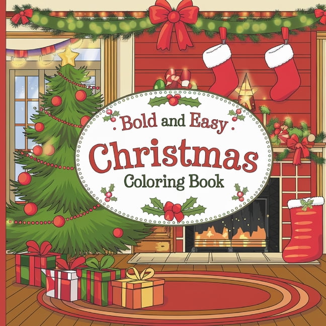 Bold & Easy Coloring Book for Christmas: Christmas Books, Activity Book ...