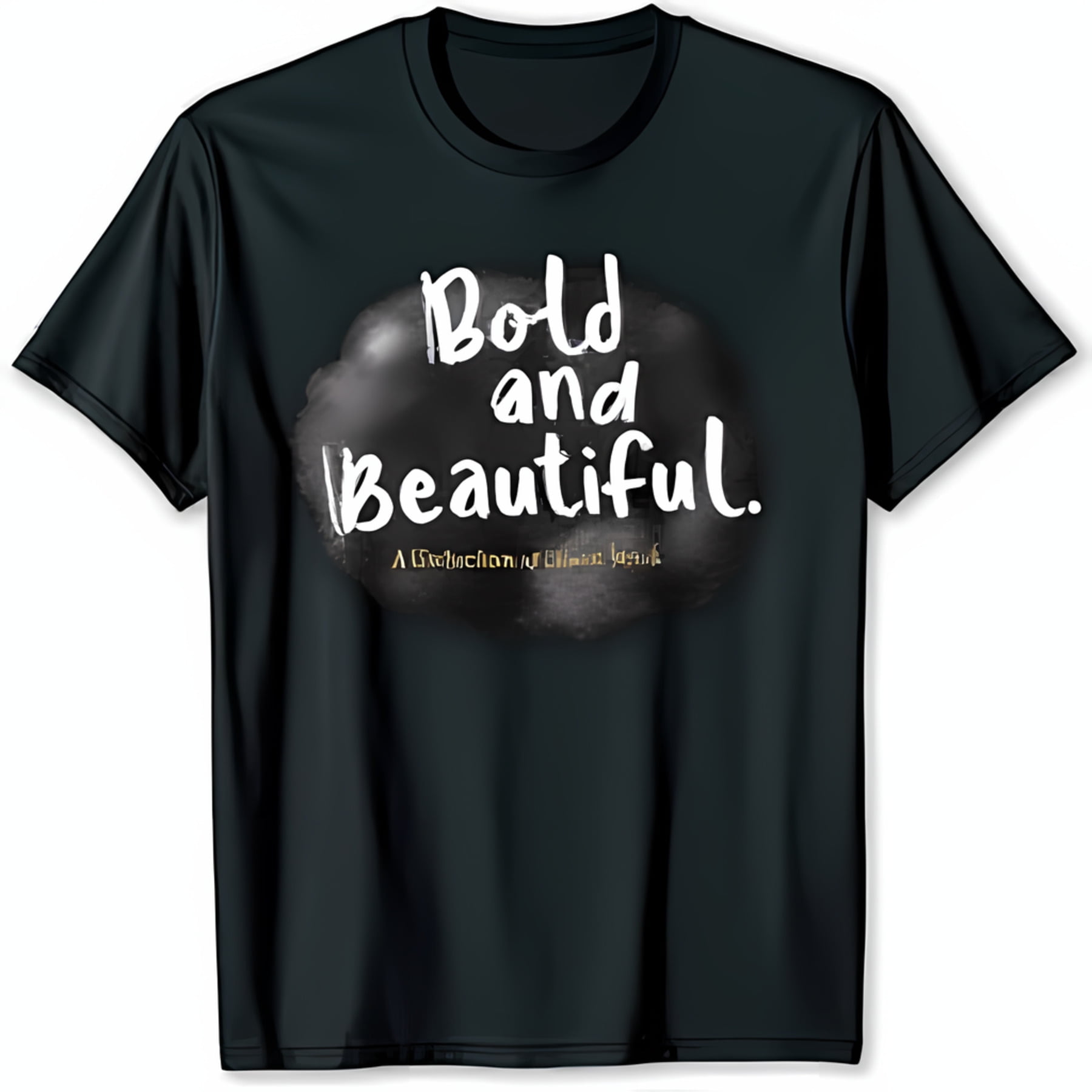 Bold and Beautiful Black T-Shirt with Unique Cloud Design & Gold ...