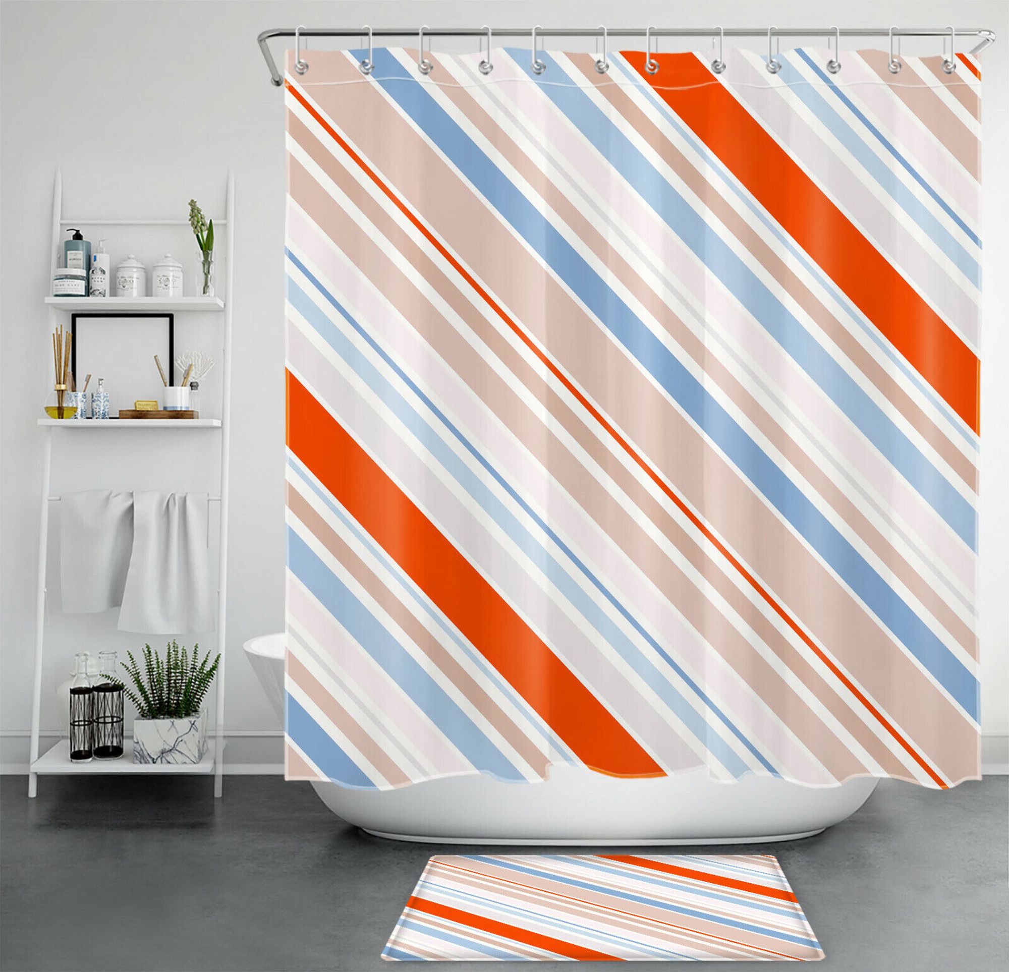 Bold and Colorful Geometric Shower Curtain: Elevate Your Bathroom Style ...