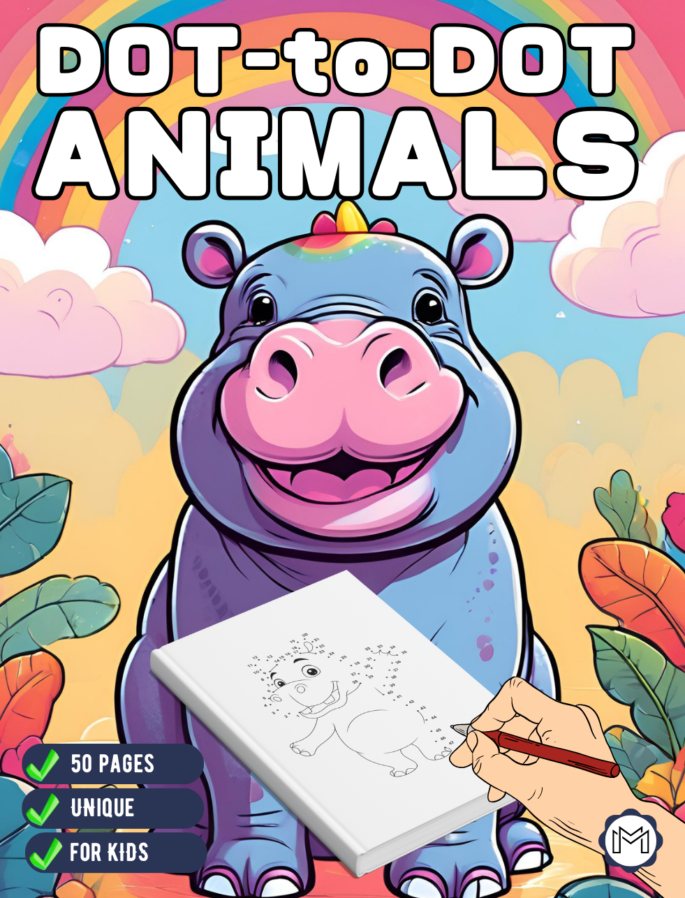 Bold and Easy Dot to Dot Animal Drawing Worksheets Book 50 Pages Dot to ...